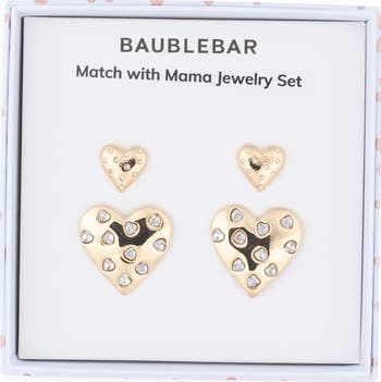 BaubleBar Set of 2 Match with Mama Heart Stud Earrings | Nordstromrack