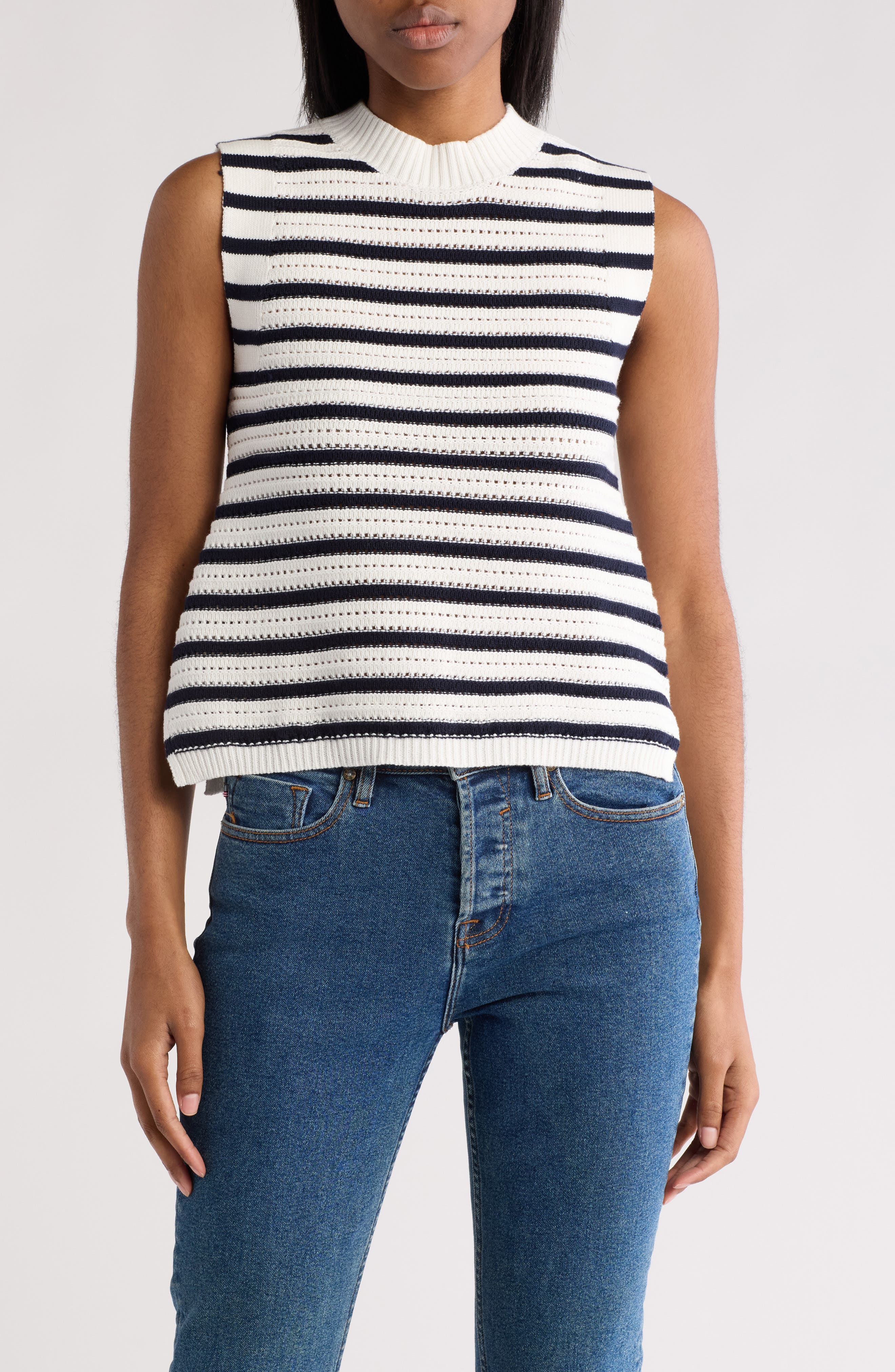 French Connection Mozard Stripe Sweater Tank Top | Nordstromrack
