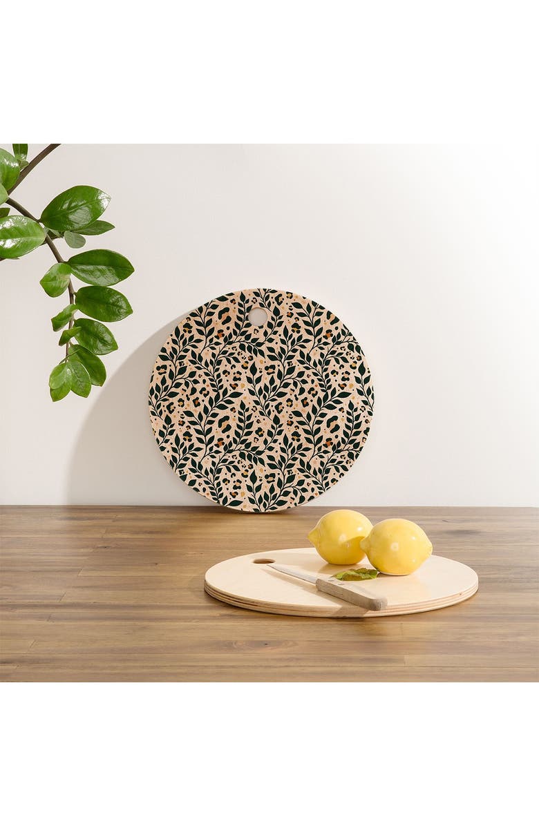 Deny Designs Avenie Cheetah Spring Collection V Round Cutting Board ...