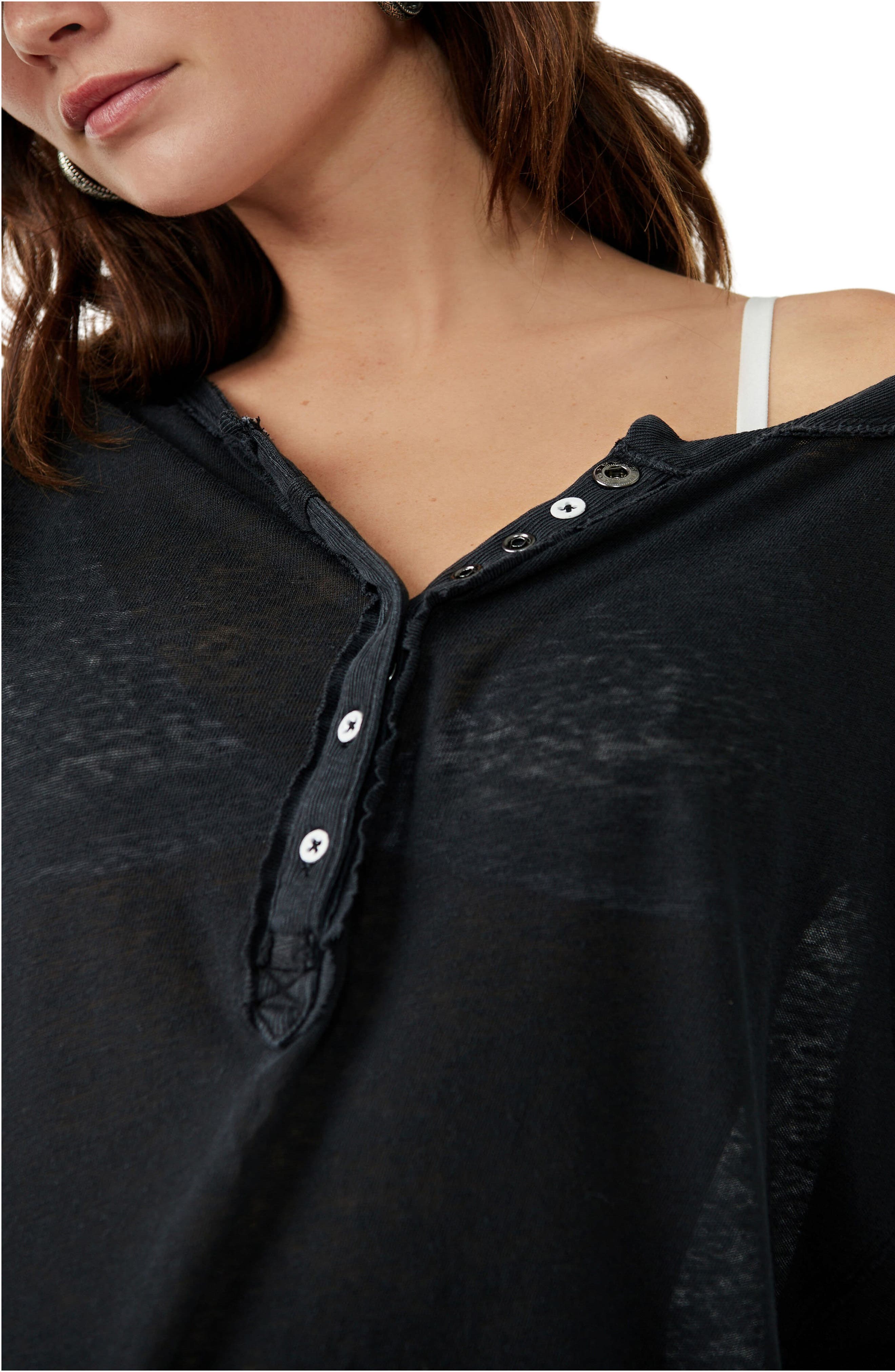 Free People Maribell Cotton & Linen Henley | Nordstrom