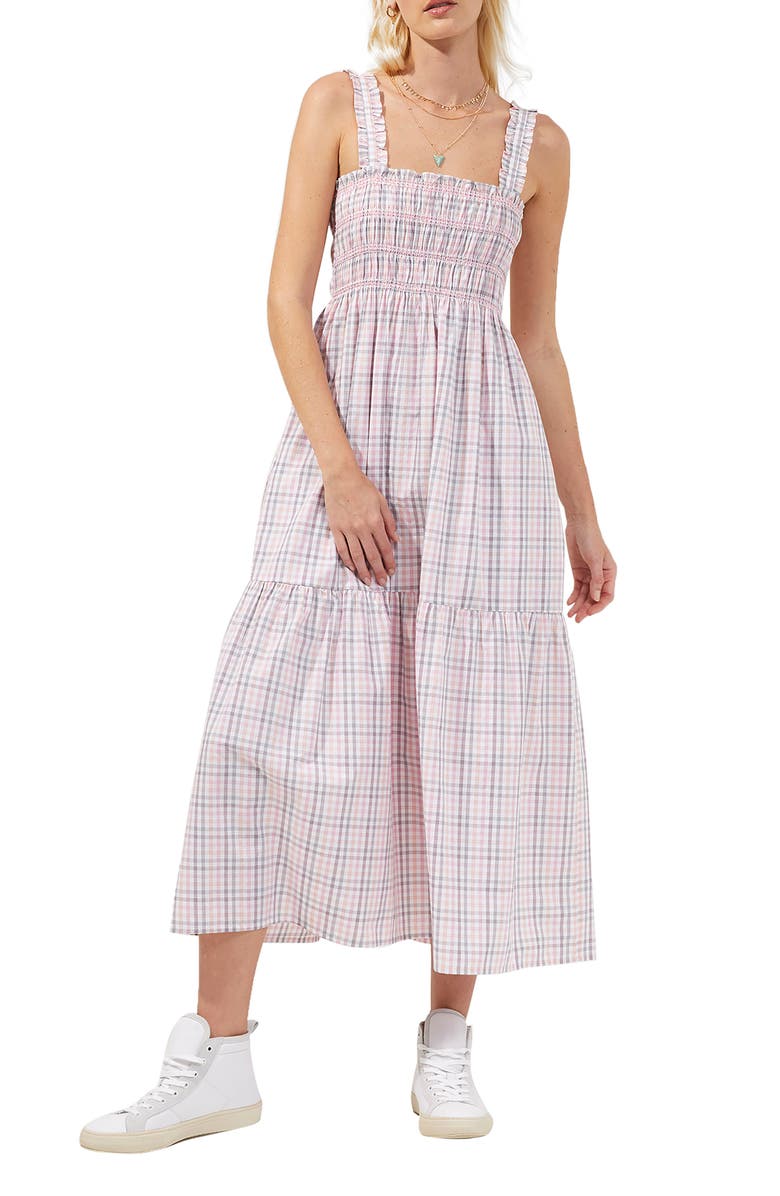 French Connection Yaki Plaid Organic Cotton Sundress | Nordstromrack