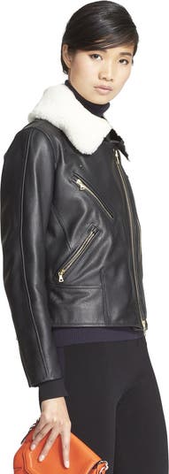 rag & bone 'Minerva' Leather & Shearling Biker Jacket | Nordstrom