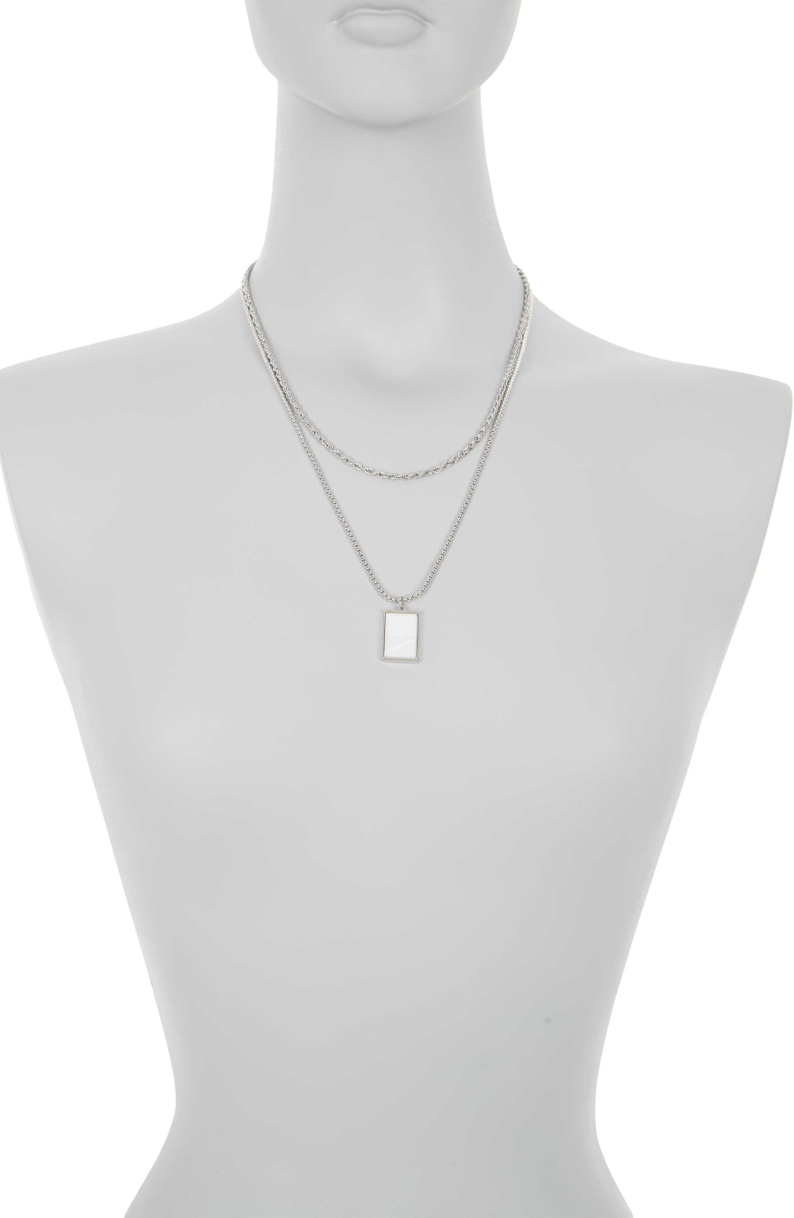 NORDSTROM RACK Men's Shell Dog Tag Pendant Layered Necklace | Nordstromrack