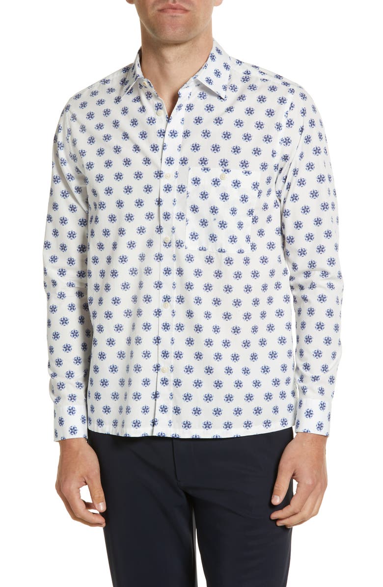 Ted Baker London Ilenka Floral Geo Print Cotton Button-Up Shirt ...