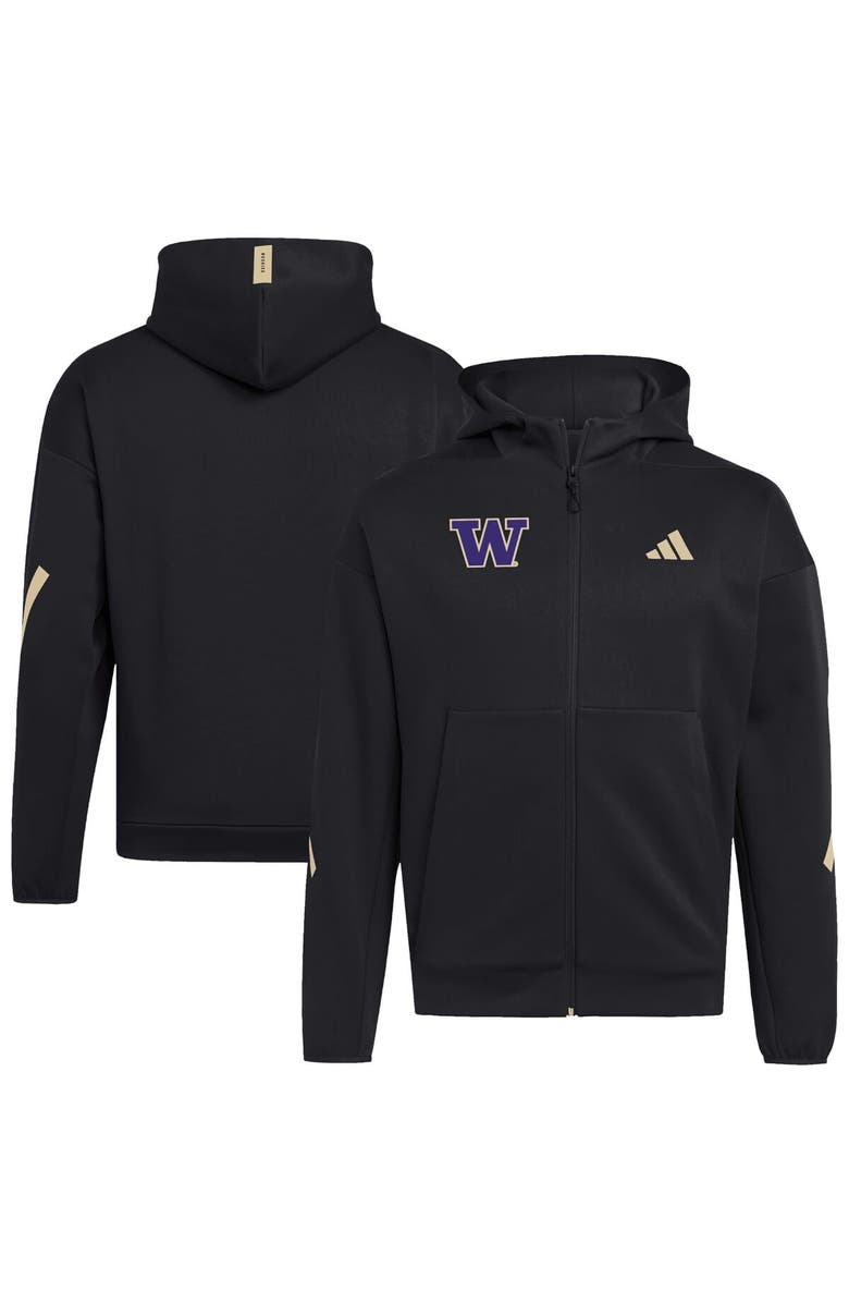 adidas Men's adidas Black Washington Huskies Z.N.E. Full-Zip Hoodie ...