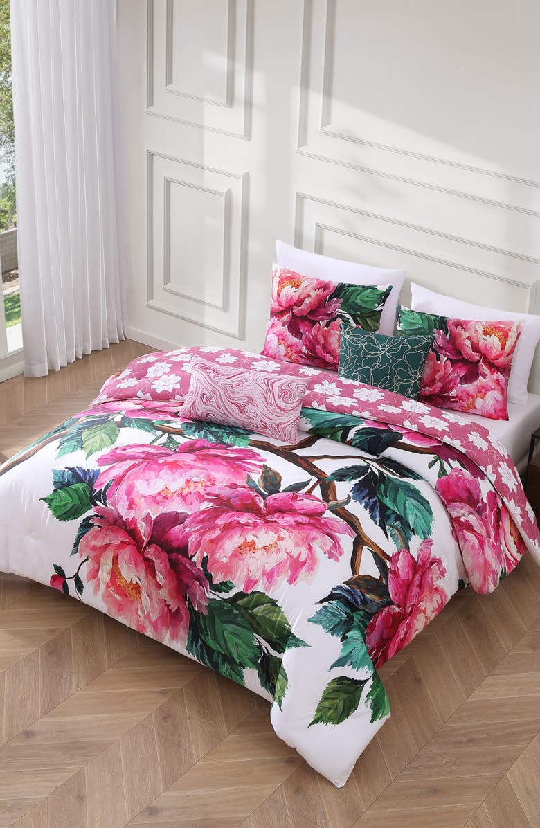 Bebejan Textured Floral Reversible 5-Piece Comforter Set | Nordstromrack