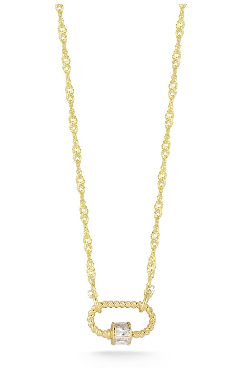 SPHERA MILANO Gold Vermeil CZ Oval Lock Necklace | Nordstromrack