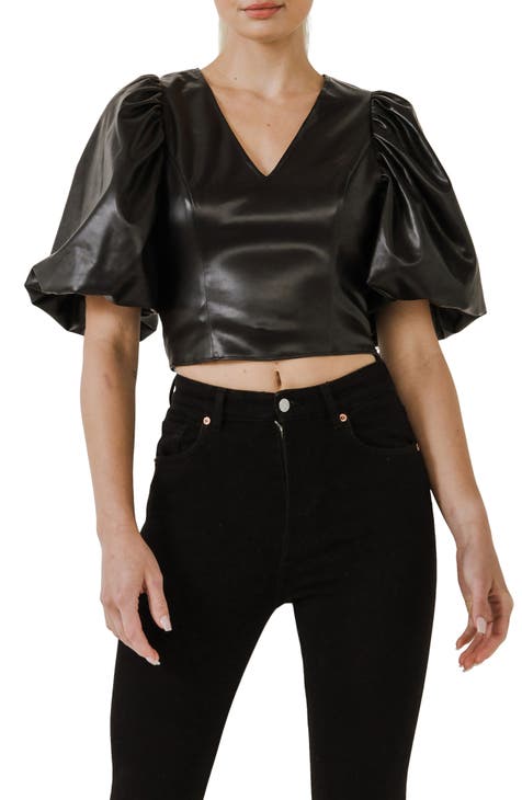 Women's Faux Leather Tops | Nordstrom