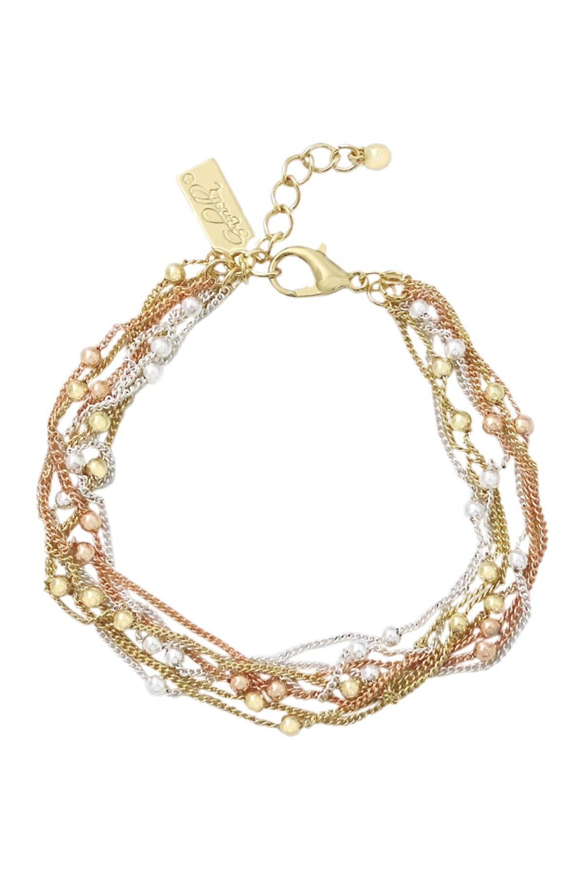 SAVVY CIE JEWELS Tri-Color Beaded Station Bracelet | Nordstromrack
