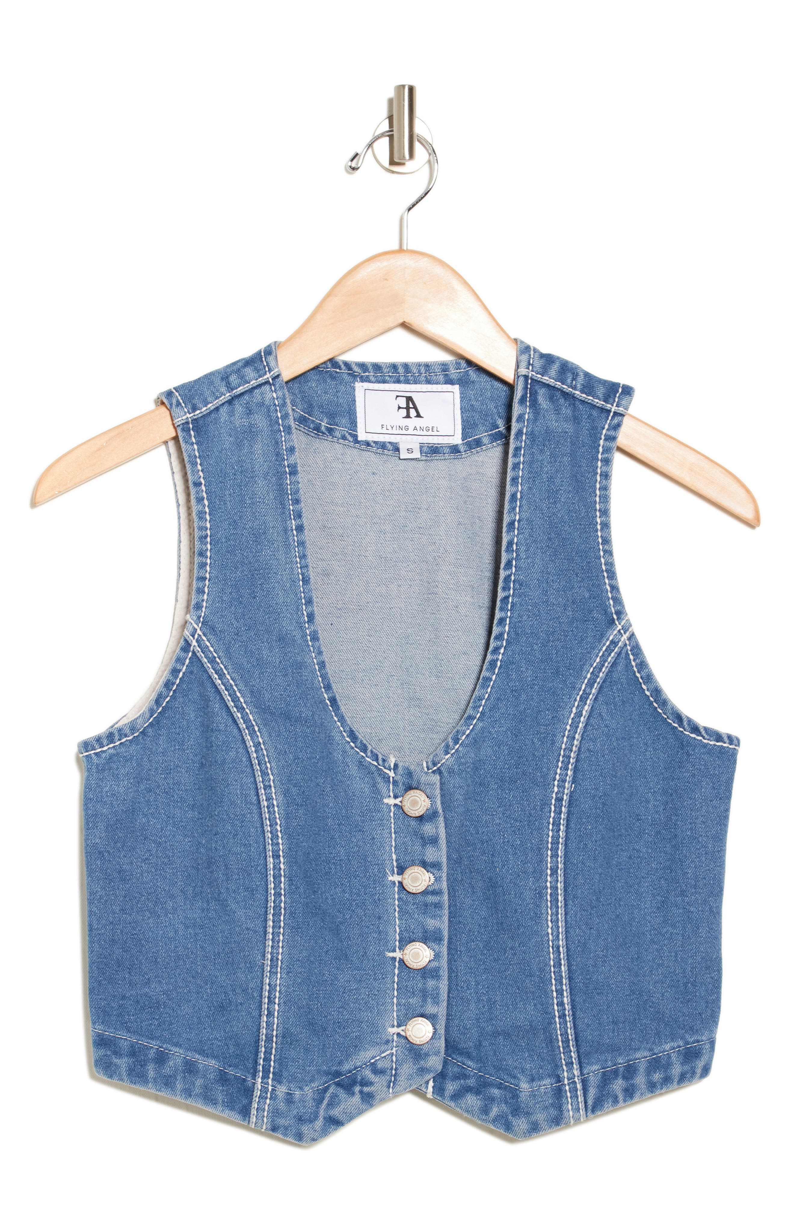 FLYING ANGEL Heavy Stitch Denim Vest | Nordstromrack