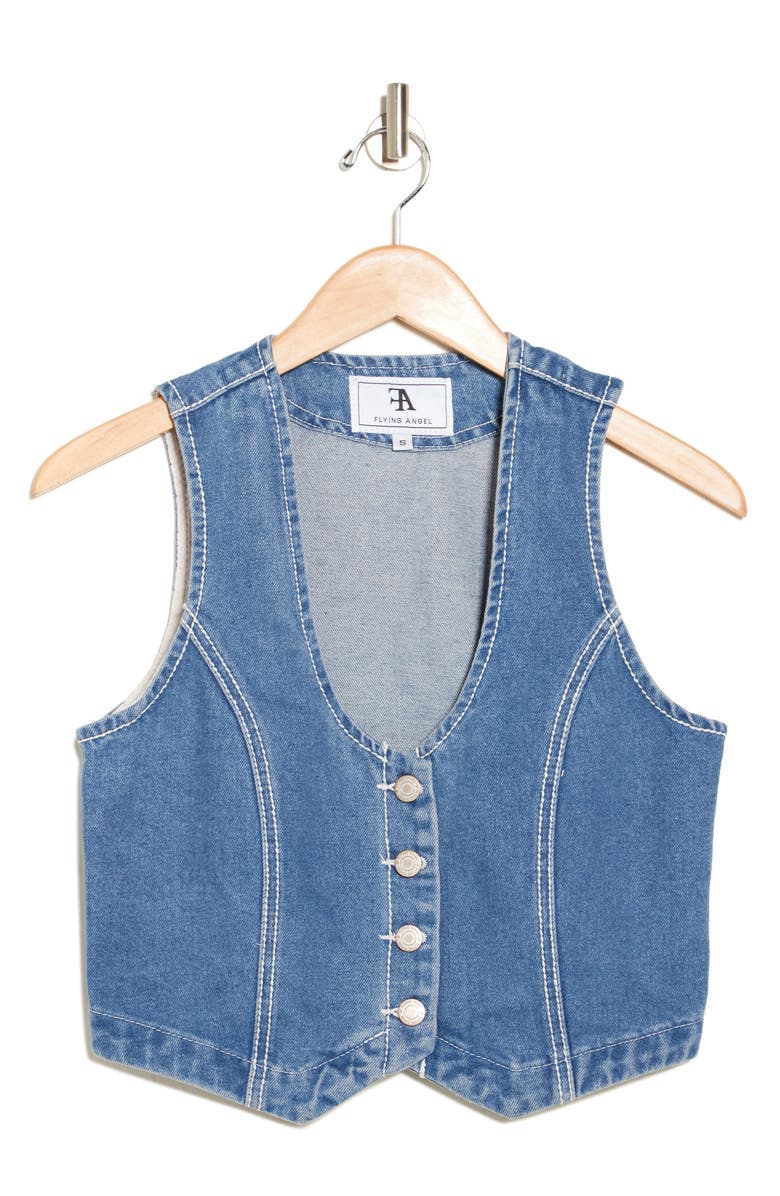 FLYING ANGEL Heavy Stitch Denim Vest | Nordstromrack