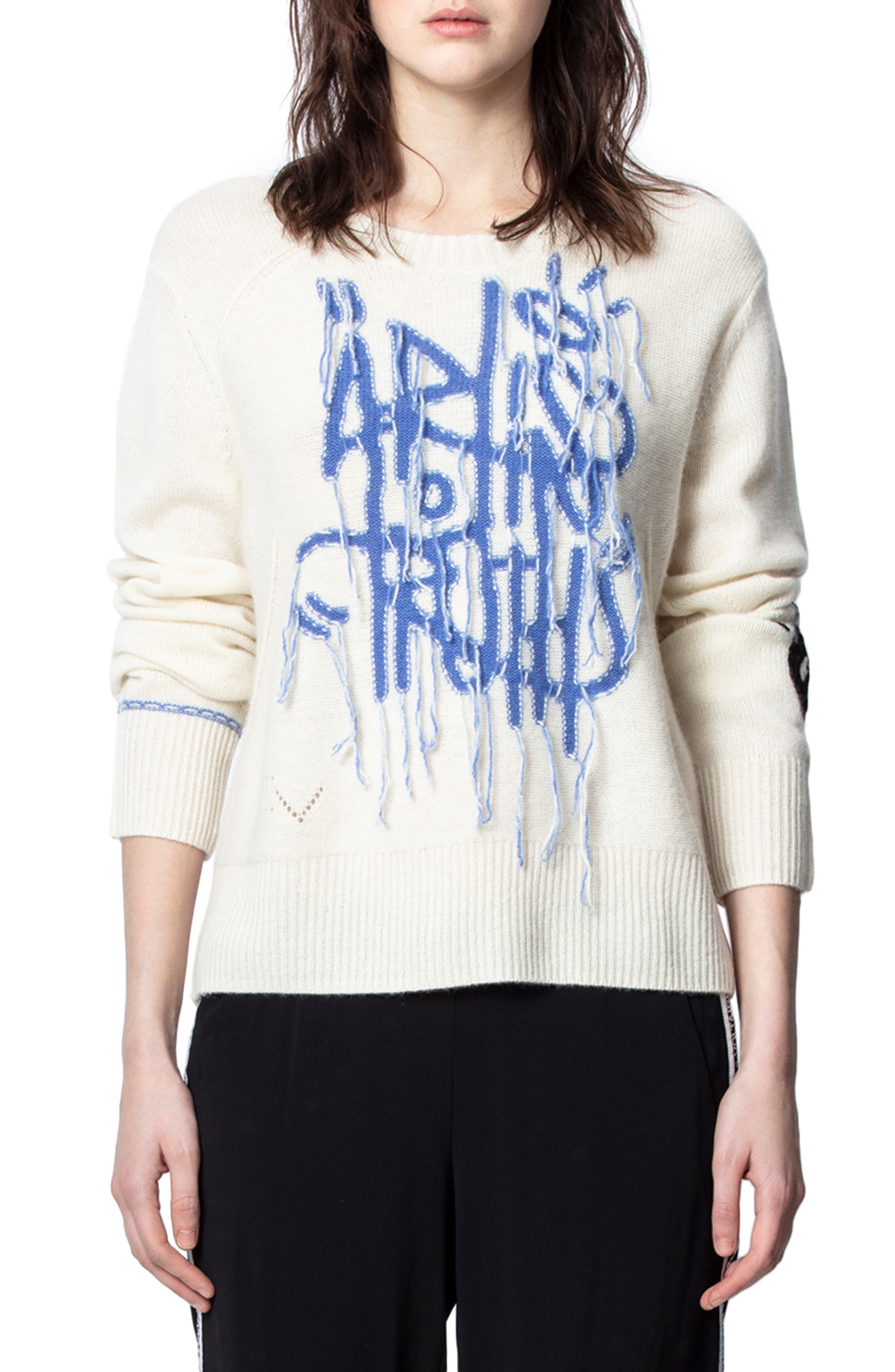 Zadig & Voltaire Chunky Art Cashmere & Wool Blend Sweater | Nordstromrack
