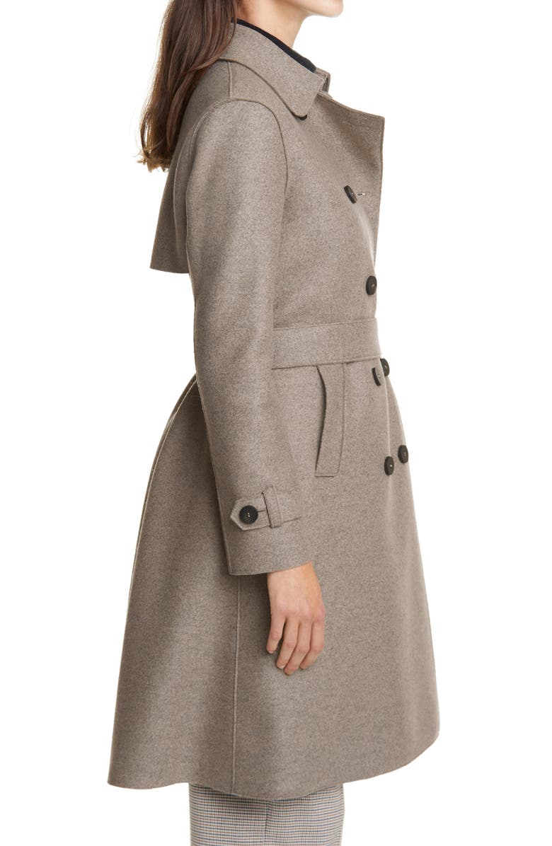 Harris Wharf London Pressed Wool Double Breasted Trench Coat ...