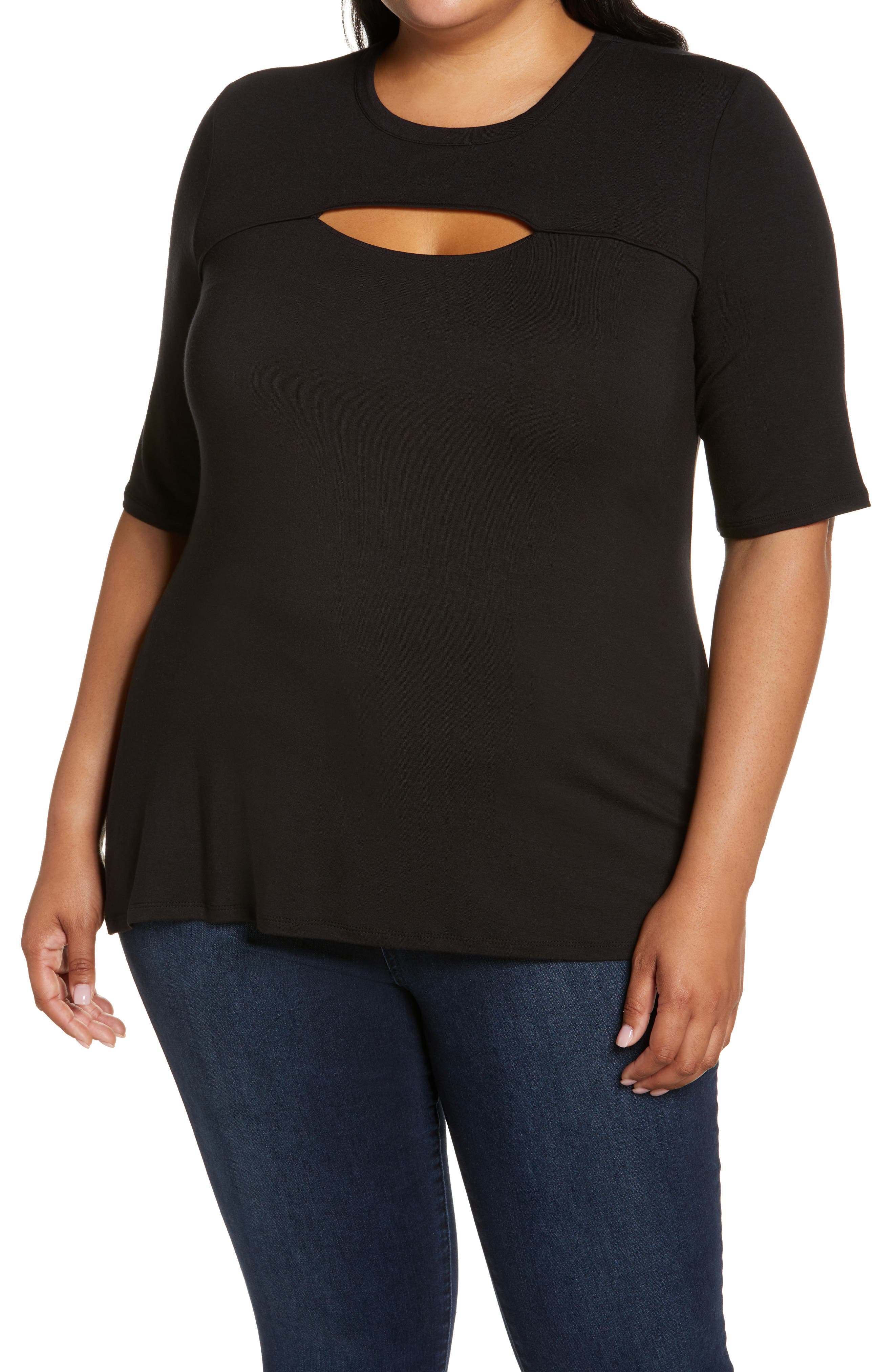 Halogen® Cutout Crewneck T-Shirt | Nordstromrack
