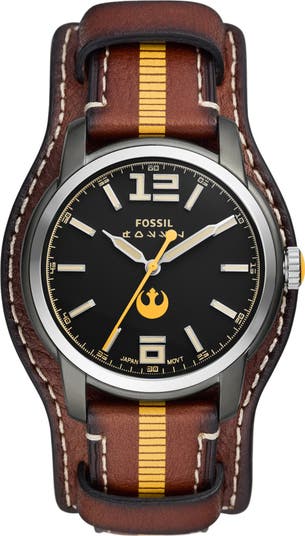 Fossil x Star Wars™ Limited Edition Han Solo Leather Strap Watch, 40mm ...