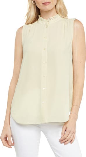 NYDJ Print Ruffle Neck Sleeveless Top | Nordstromrack