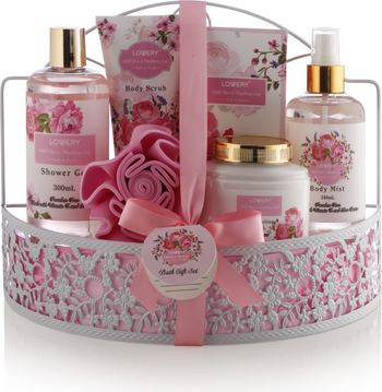 Lovery Wild Rose & Raspberry Leaf 7pc Home Spa Gift Basket | Nordstrom
