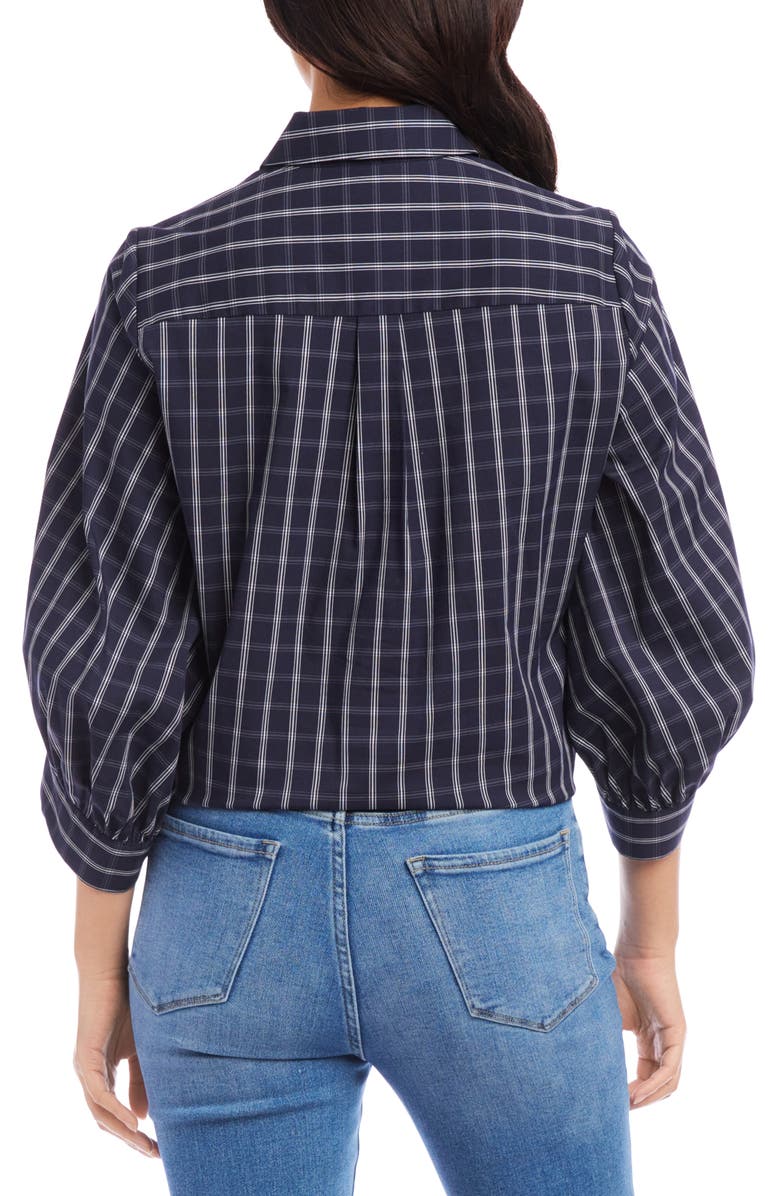 Karen Kane Check Tie Front Top | Nordstromrack
