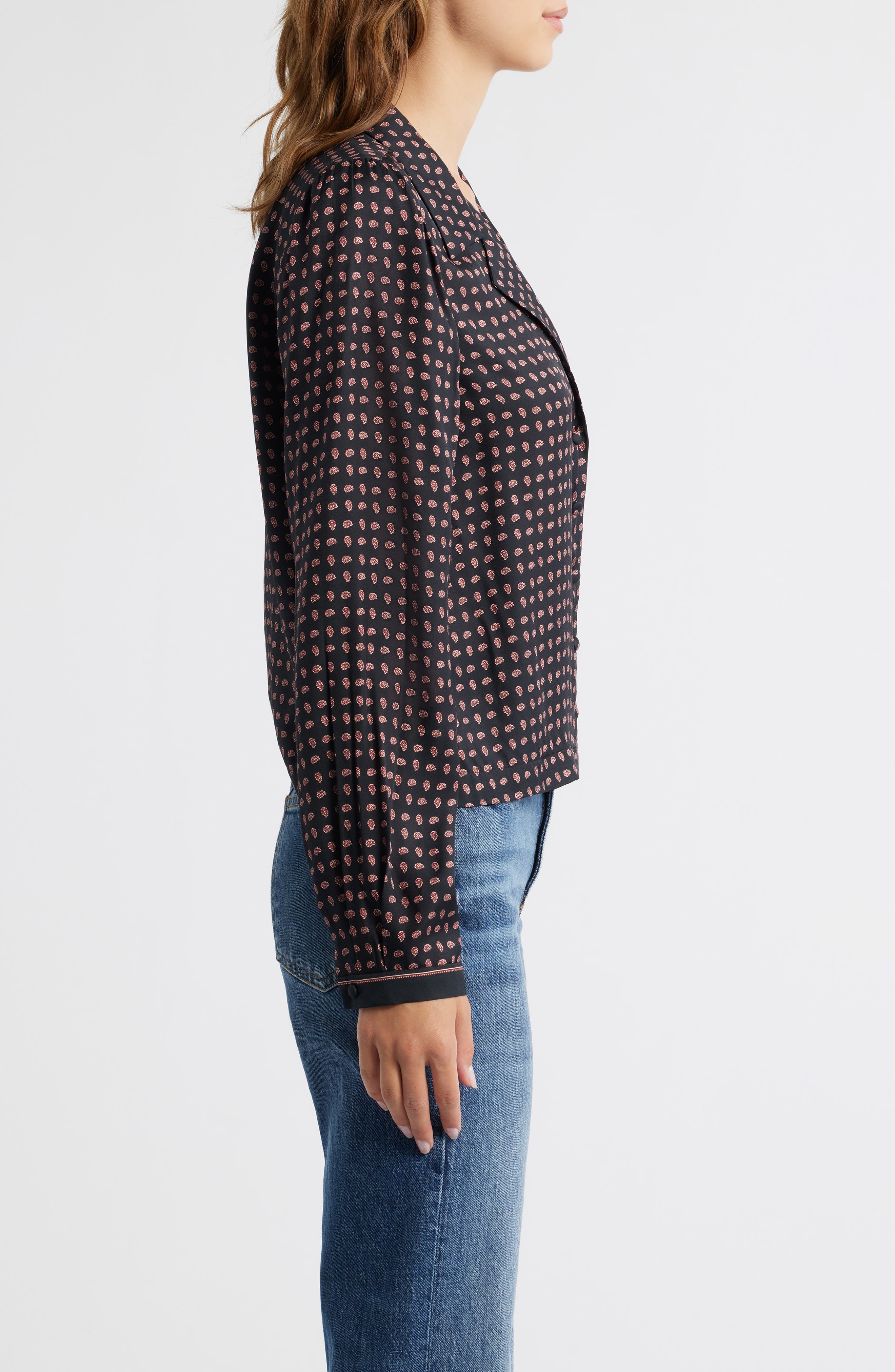 DÔEN Juliana Paisley Print Silk Blend Button-Up Shirt | Nordstrom
