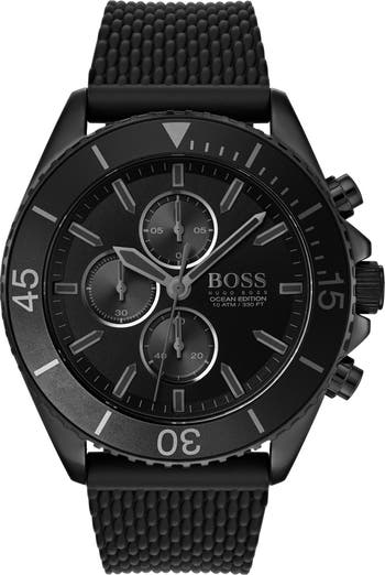 BOSS Ocean Edition Chronograph Rubber Strap Watch, 46mm | Nordstrom