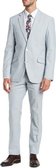 SAVILE ROW CO Hoxton Green Solid Two-Button Notch Lapel Slim Fit ...