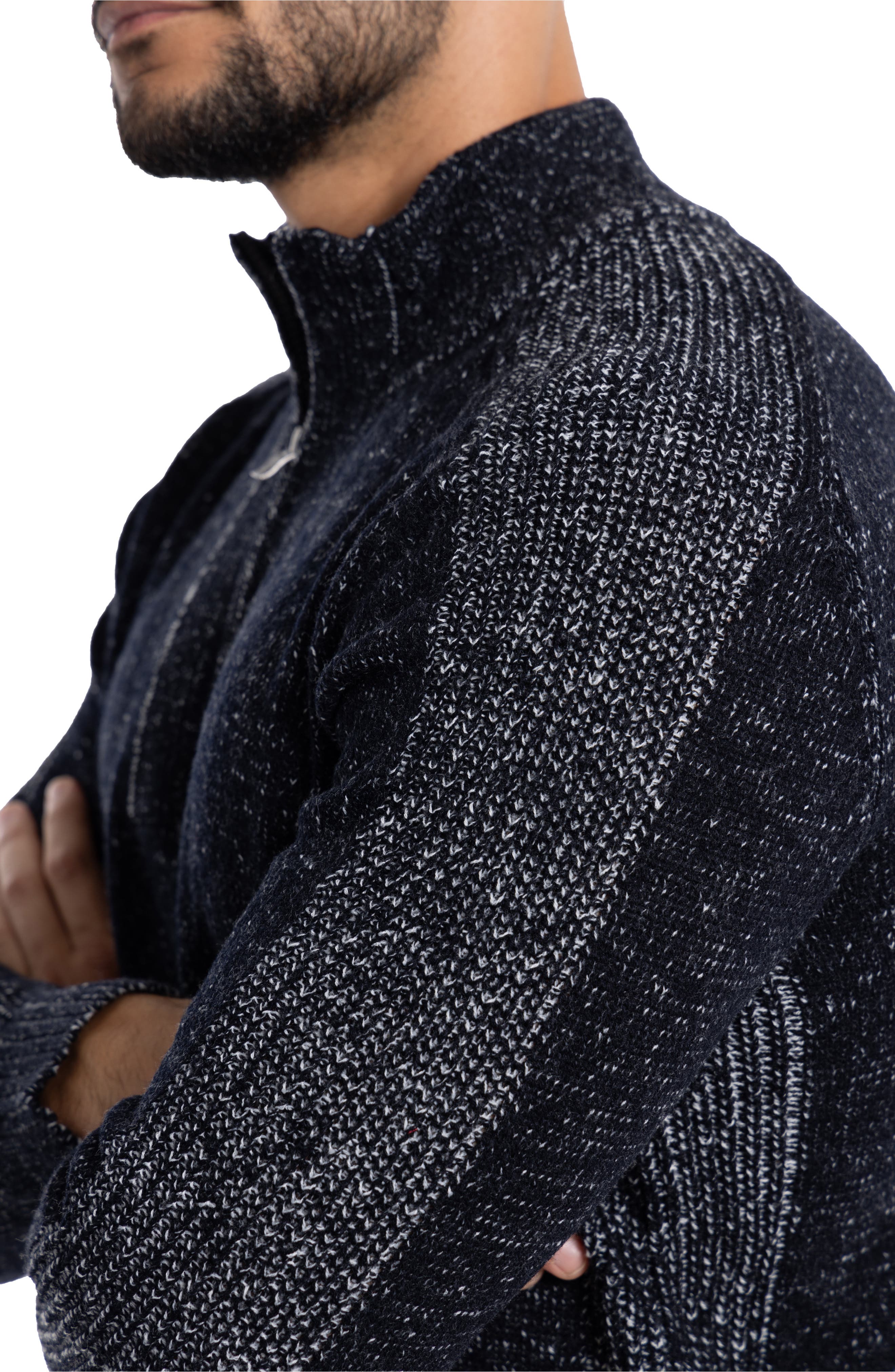 XRAY Quarter Zip Marble Knit Sweater (Men) | Nordstromrack