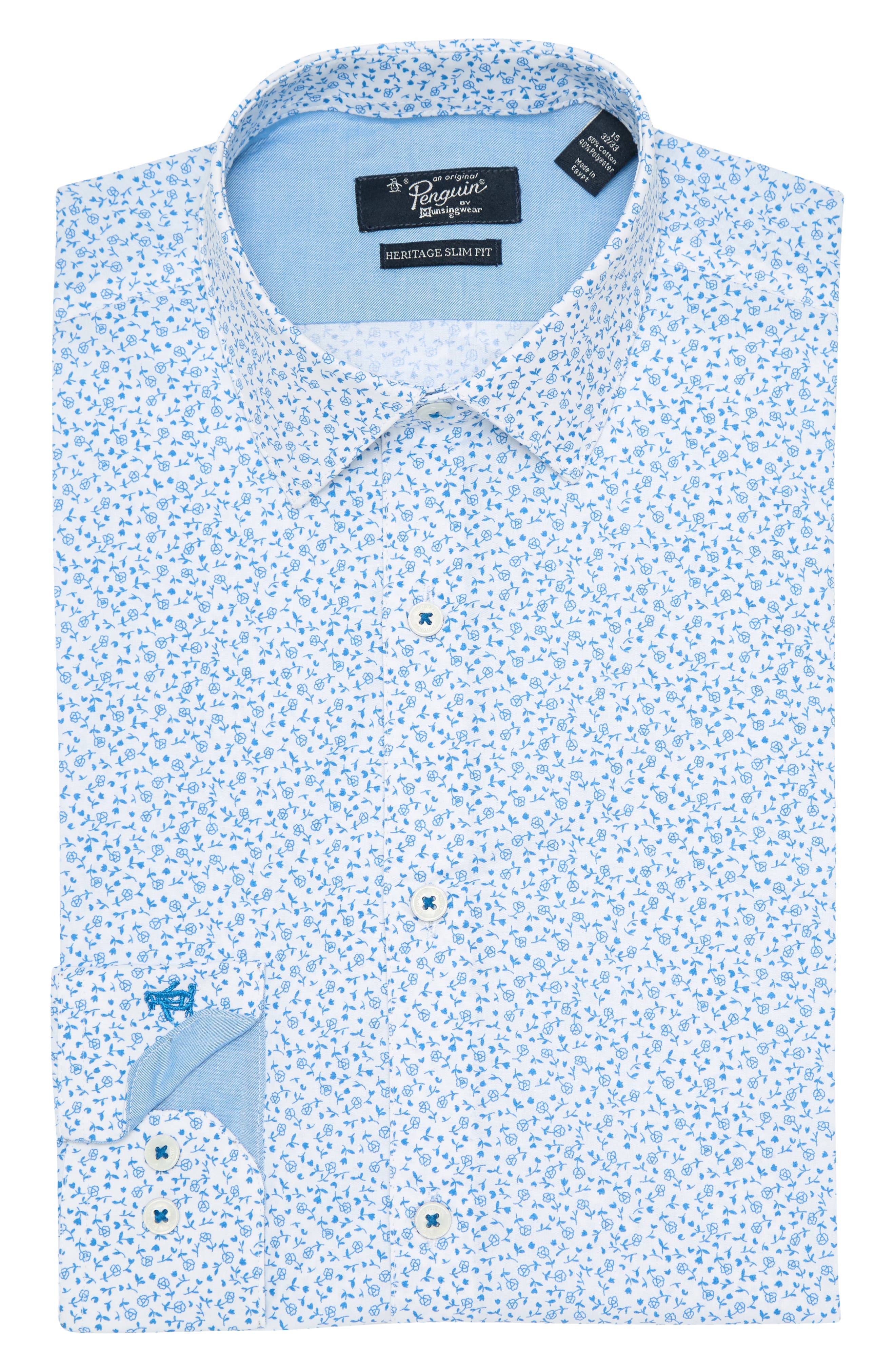 Original Penguin Floral Print Heritage Slim Fit Dress Shirt | Nordstromrack