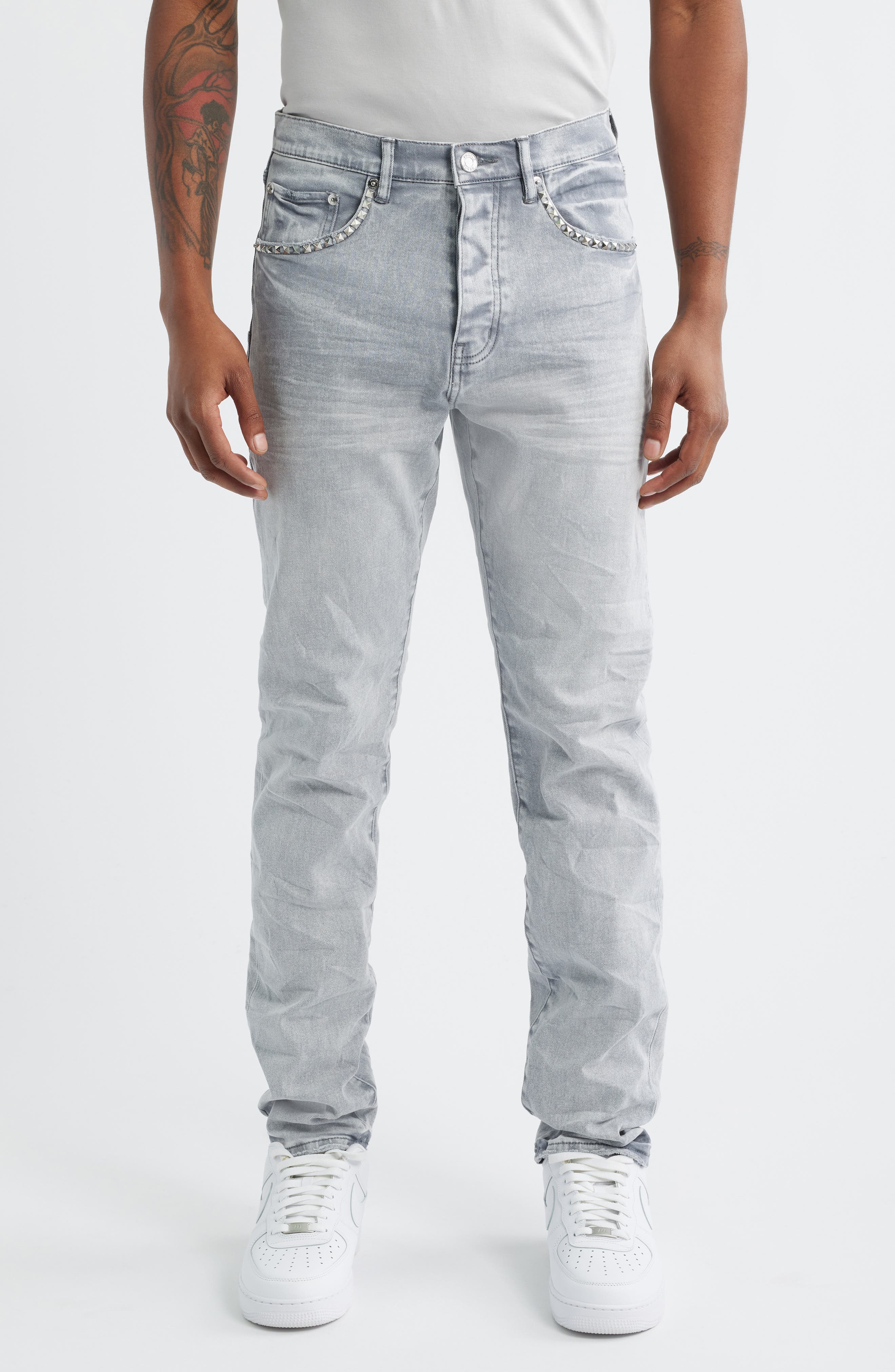 PURPLE BRAND P005 Alloy Studs Slim Straight Jeans | Nordstrom