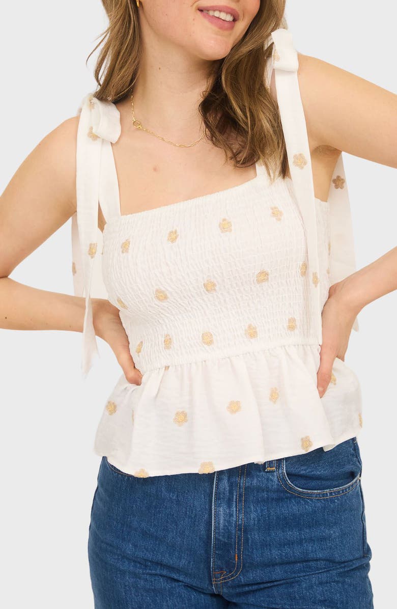 Blu Pepper Smocked Tie Shoulder Tank | Nordstromrack