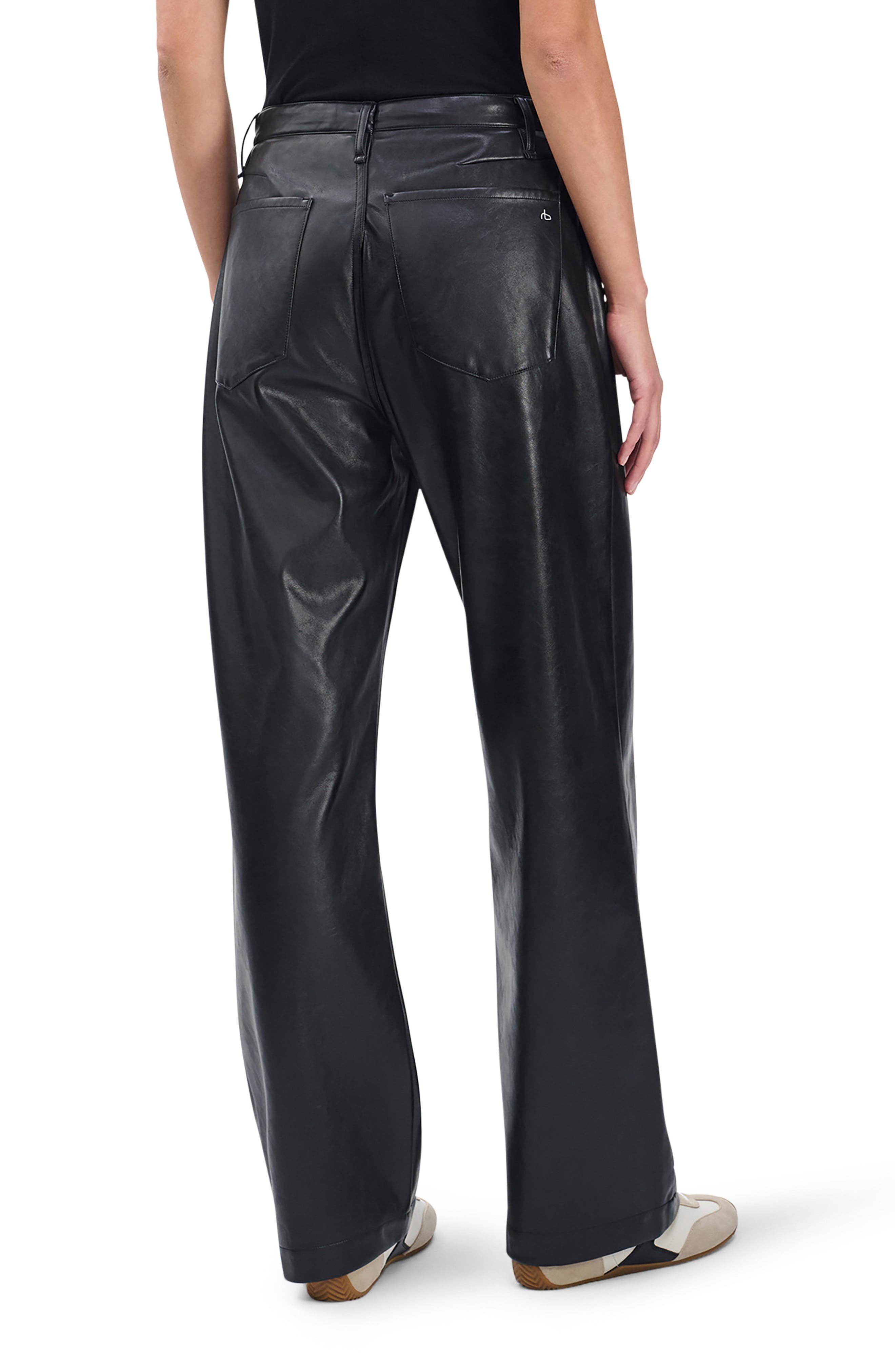 Phoebe Faux Leather Drawstring Wide Leg Pants (Women) | Nordstromrack