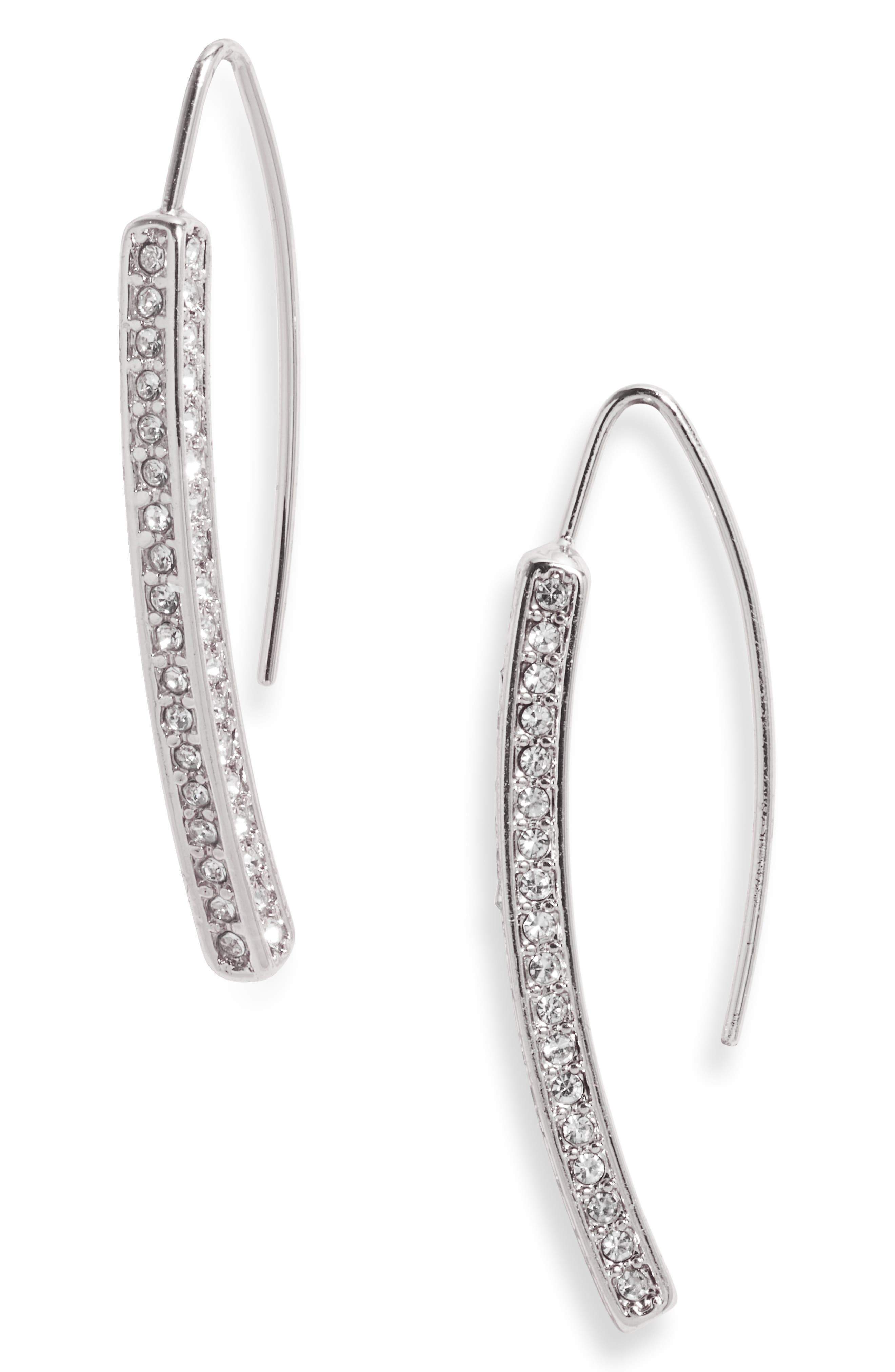 Nordstrom Crystal Curved Bar Linear Drop Earrings | Nordstromrack