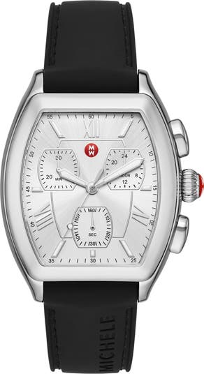 MICHELE Relevé Sport Chronograph Silicone Strap Watch, 36mm | Nordstromrack