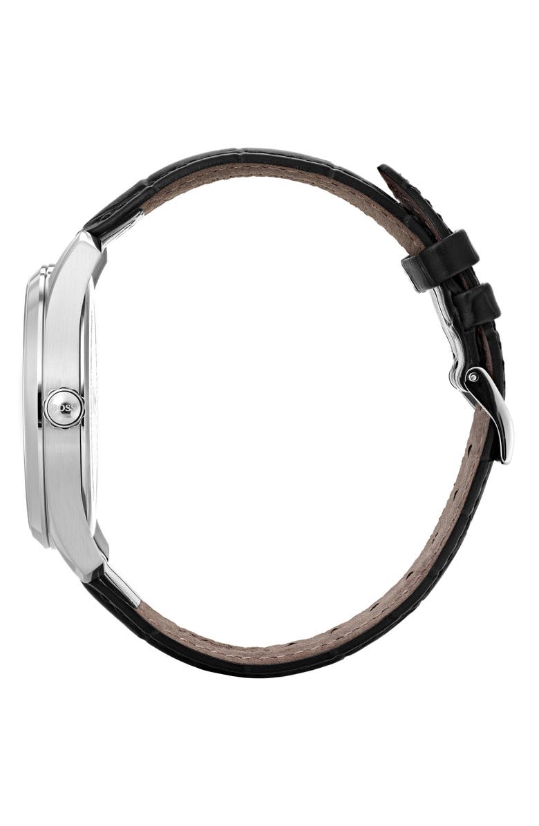 BOSS Master Classic Leather Strap Watch, 41mm | Nordstromrack
