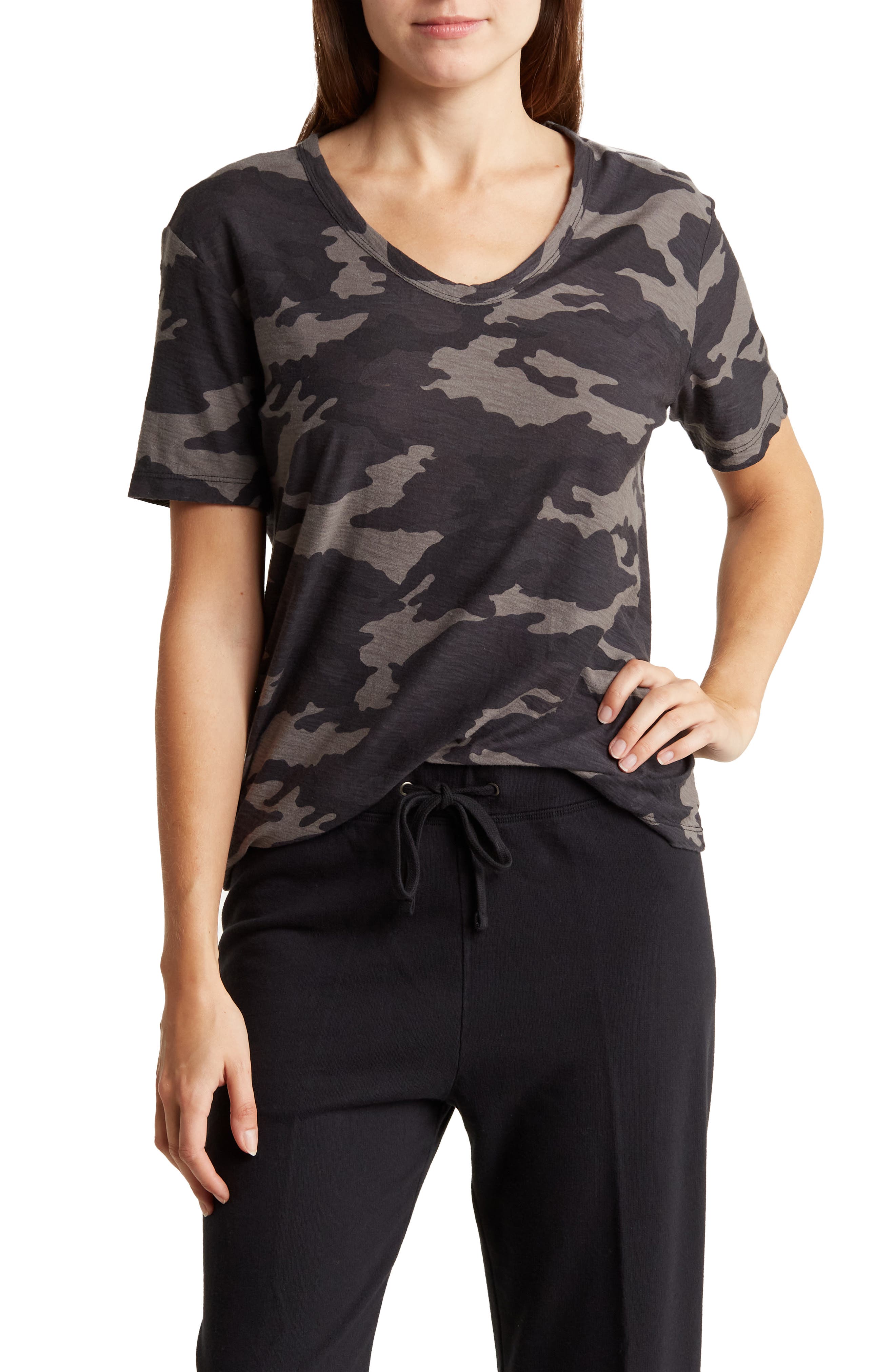 James Perse Camo Print V-Neck T-Shirt | Nordstromrack