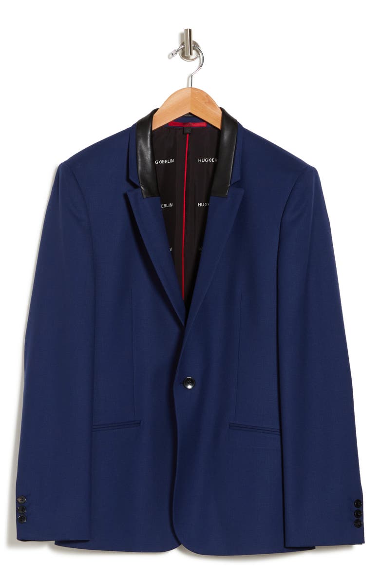 BOSS HUGO BOSS Arti Blue Solid One Button Notch Lapel Sport Coat ...