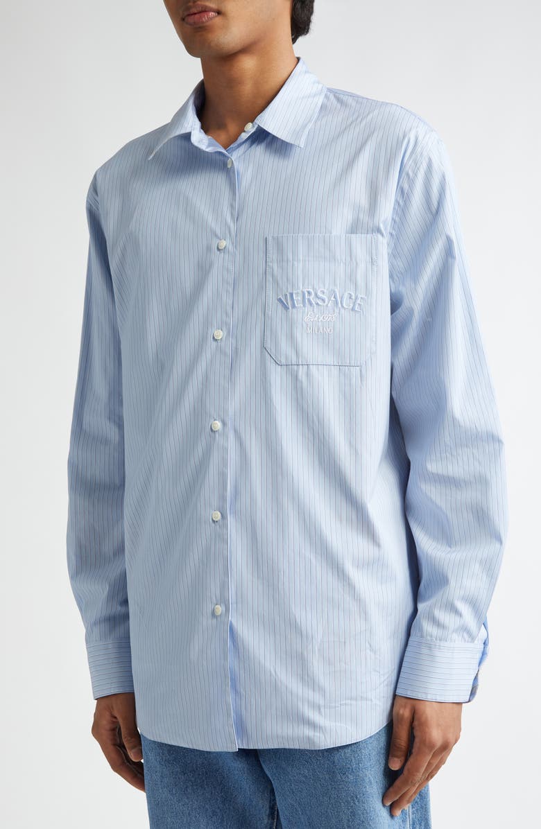 Versace Silk & Cotton Reversible Button-Up Shirt | Nordstromrack