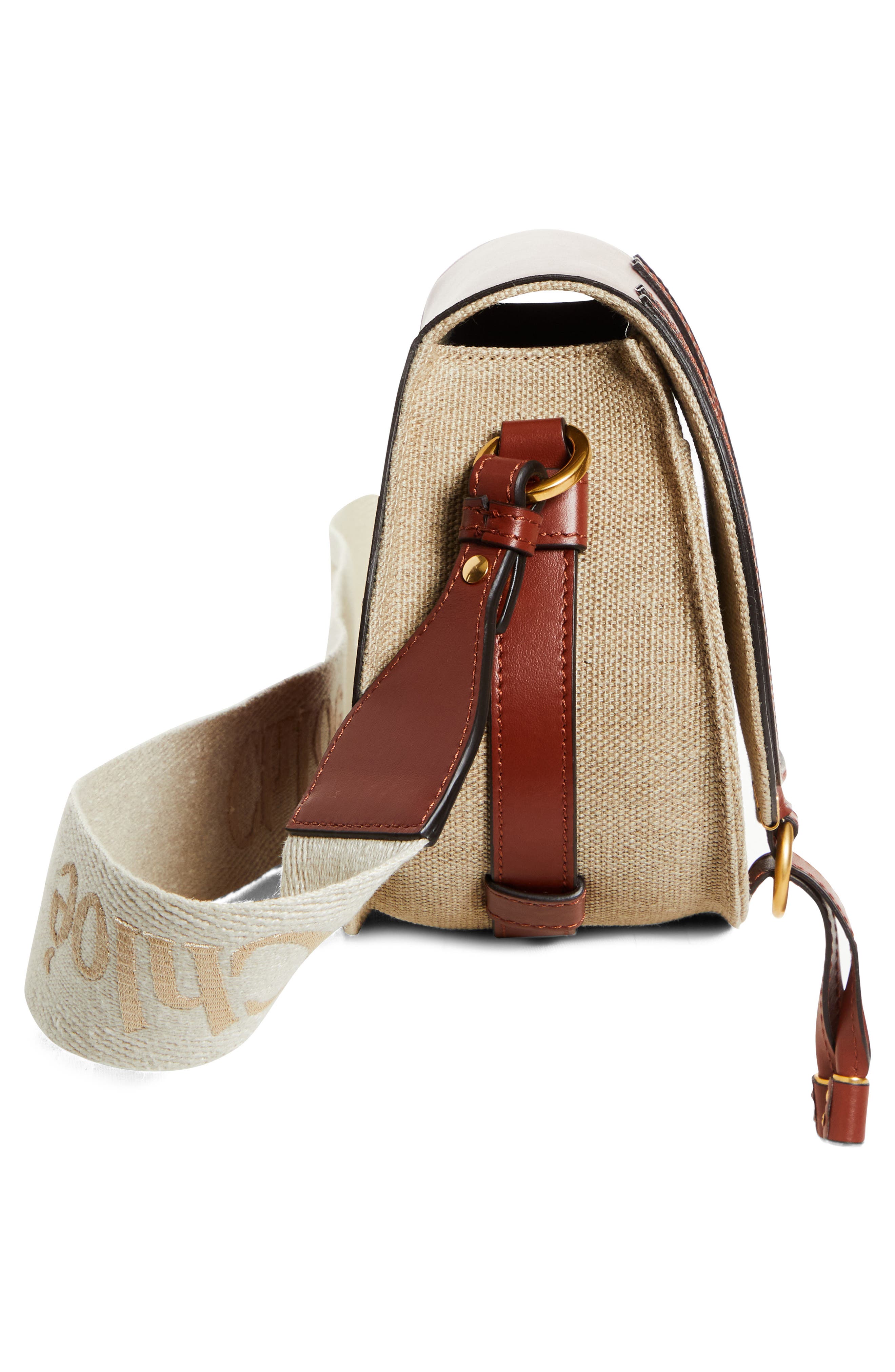 Chloé Marcie Linen & Leather Crossbody Bag | Nordstromrack