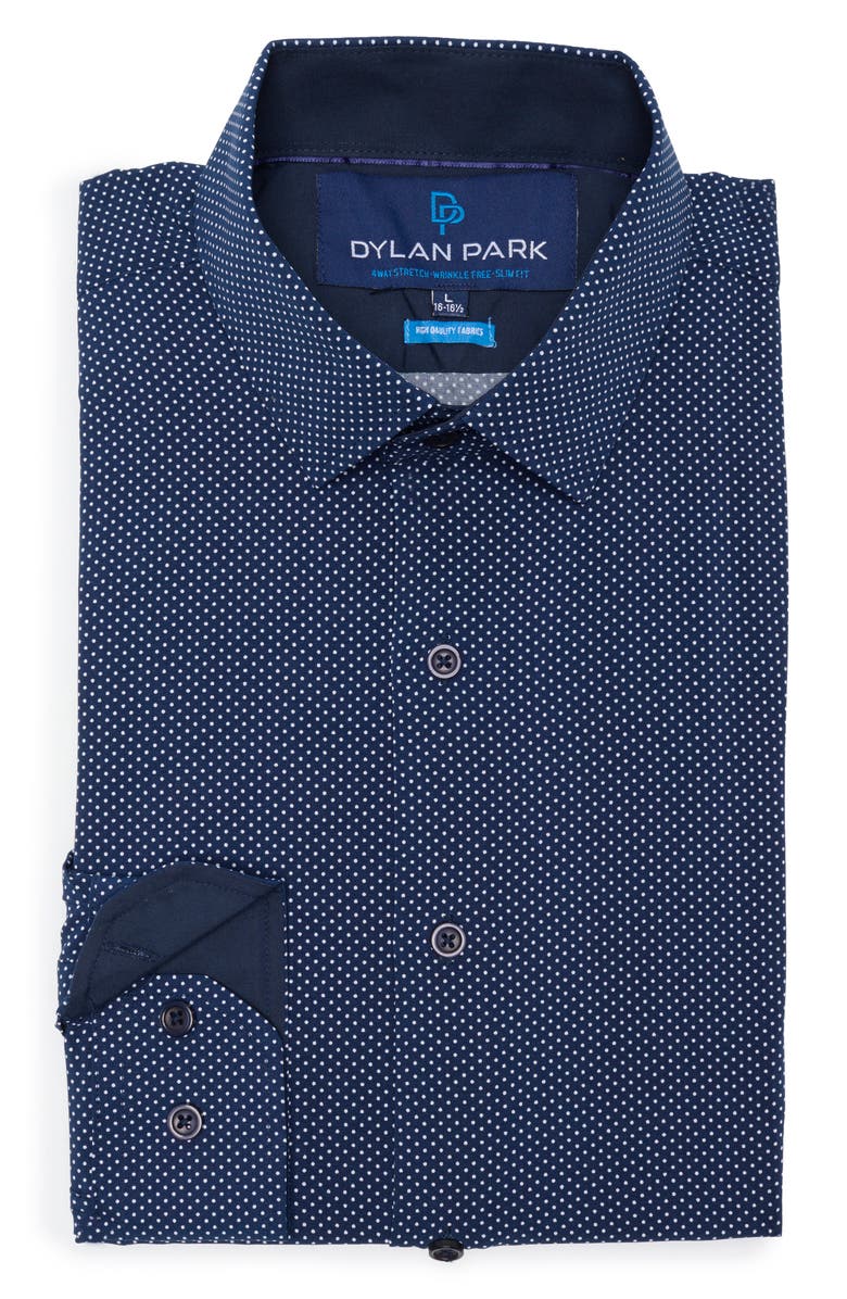 DYLAN PARK Slim Fit Perfect Stretch Long Sleeve Button Down Shirt ...