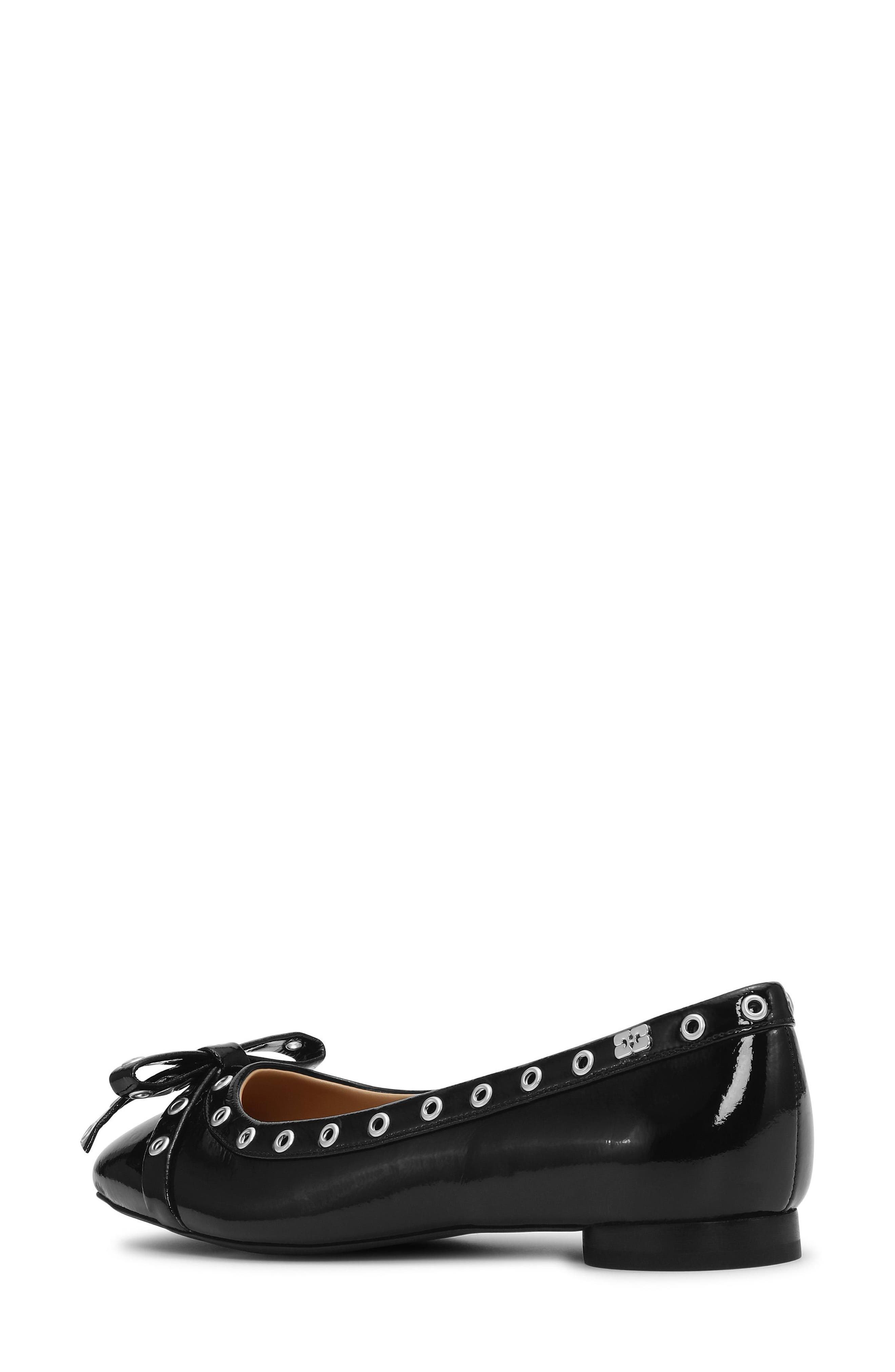 Ganni Eyelets Bow Ballet Pump (Women) | Nordstromrack