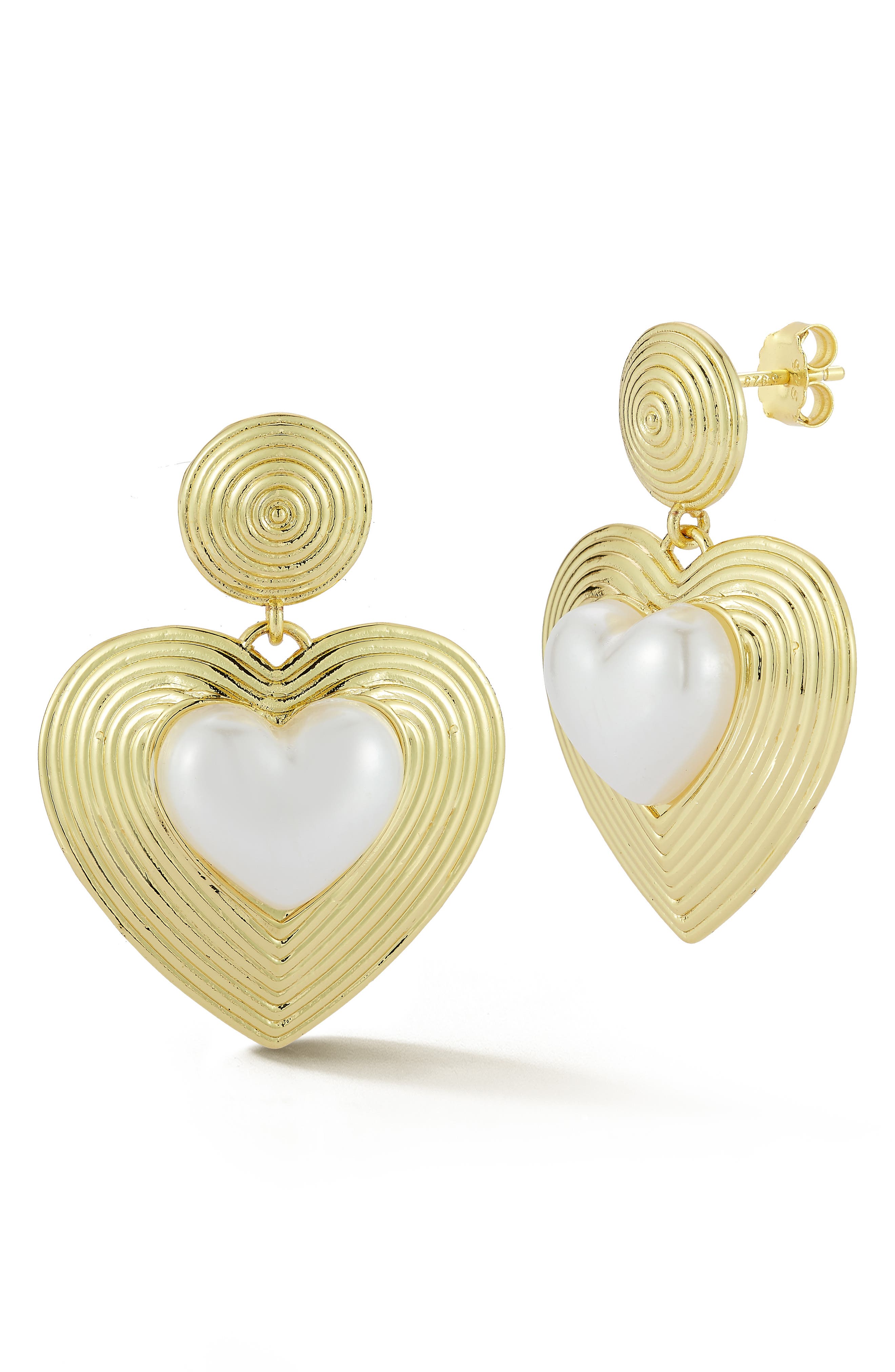 Faux Pearl Heart Drop Earrings (Women) | Nordstromrack