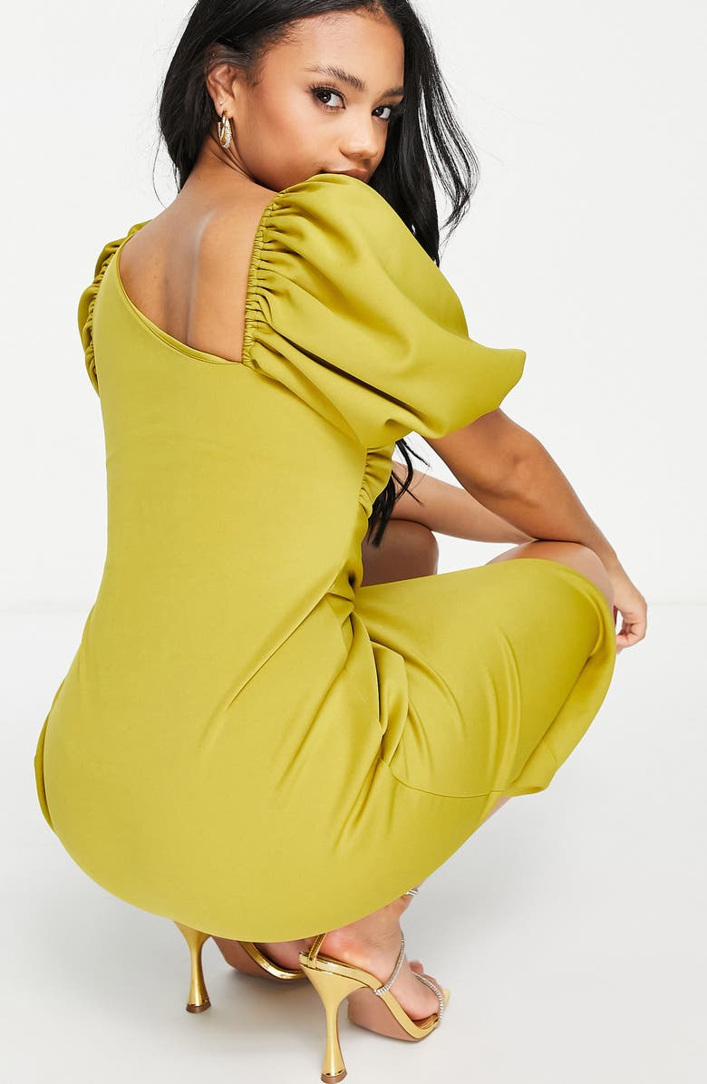 ASOS DESIGN Puff Sleeve Midi Dress | Nordstromrack