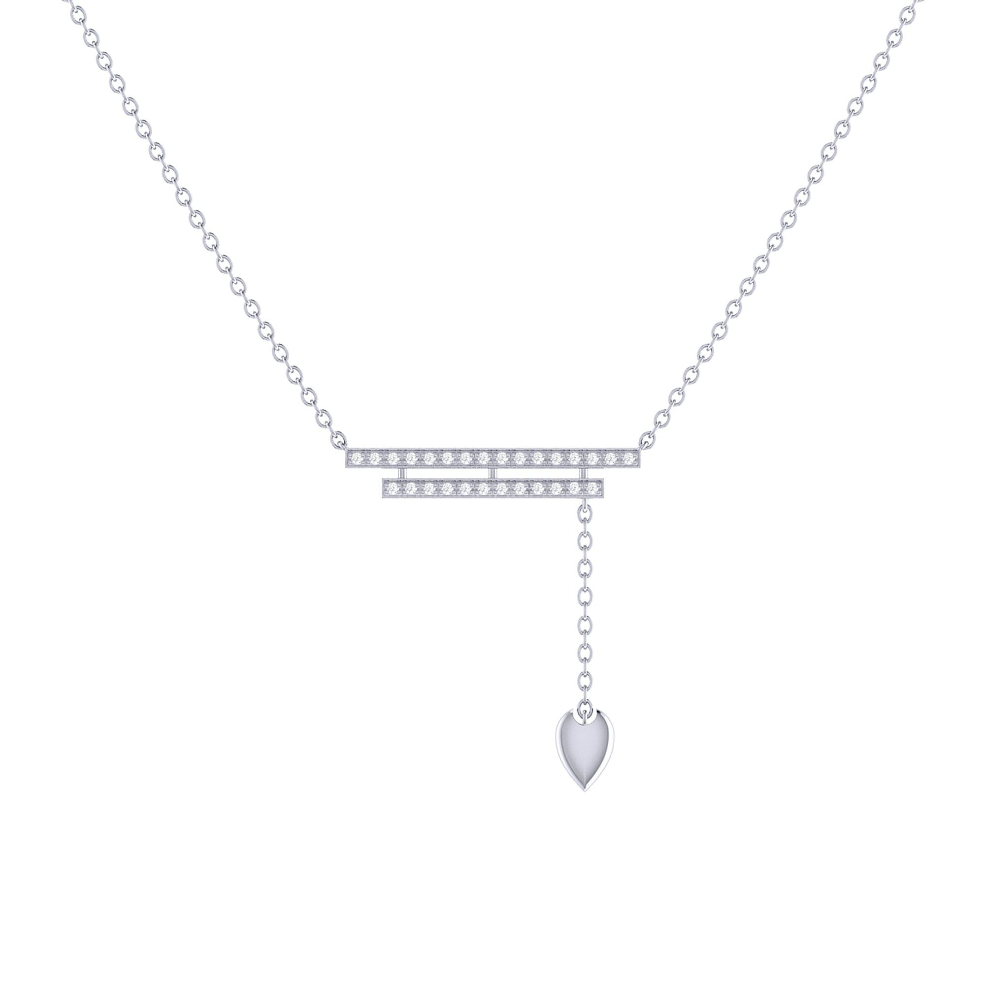 LuvMyJewelry Wrecking Ball Double Bar Silver Diamond Necklace | Nordstrom