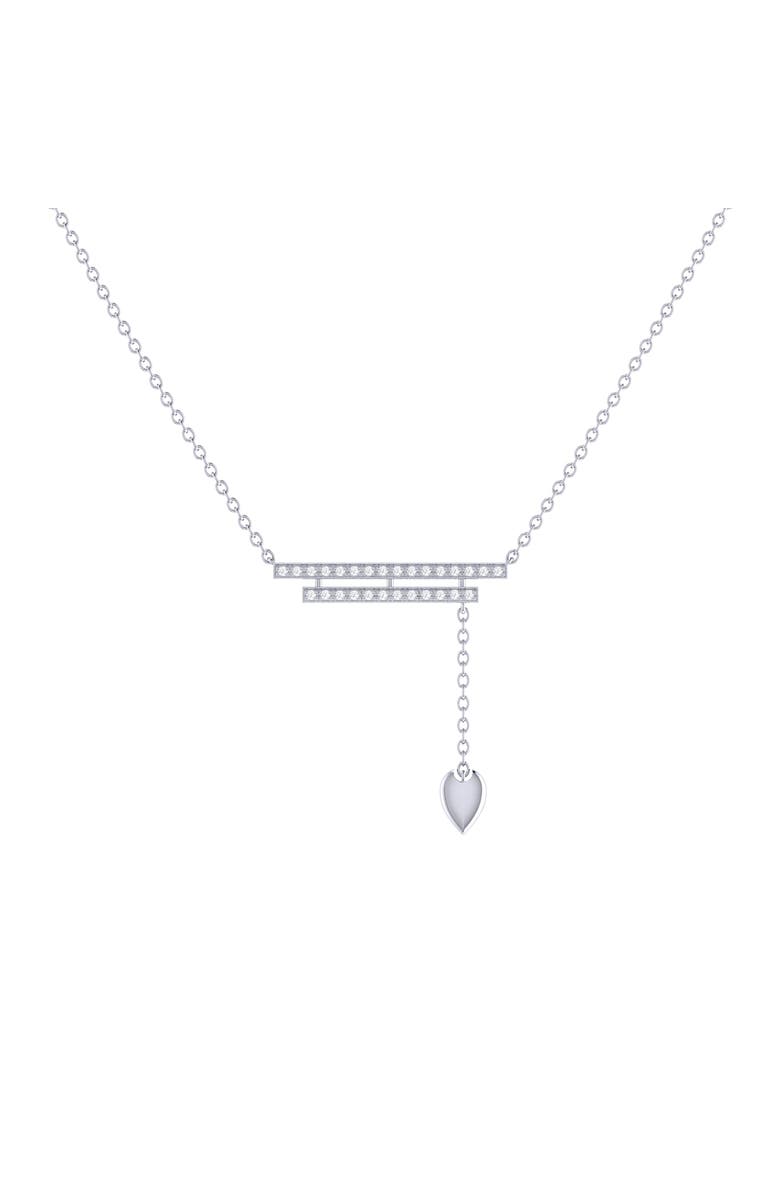 LuvMyJewelry Wrecking Ball Double Bar Silver Diamond Necklace | Nordstrom