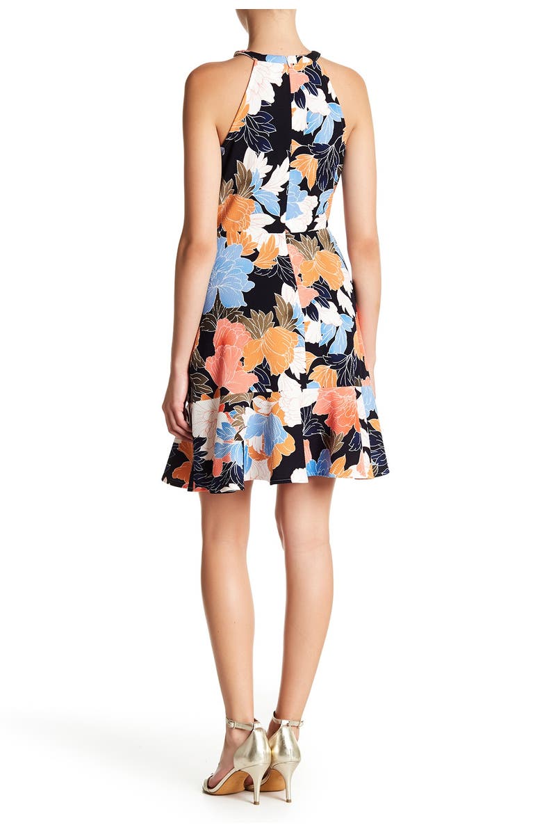 London Times Floral Print Sleeveless Flounced Dress | Nordstromrack