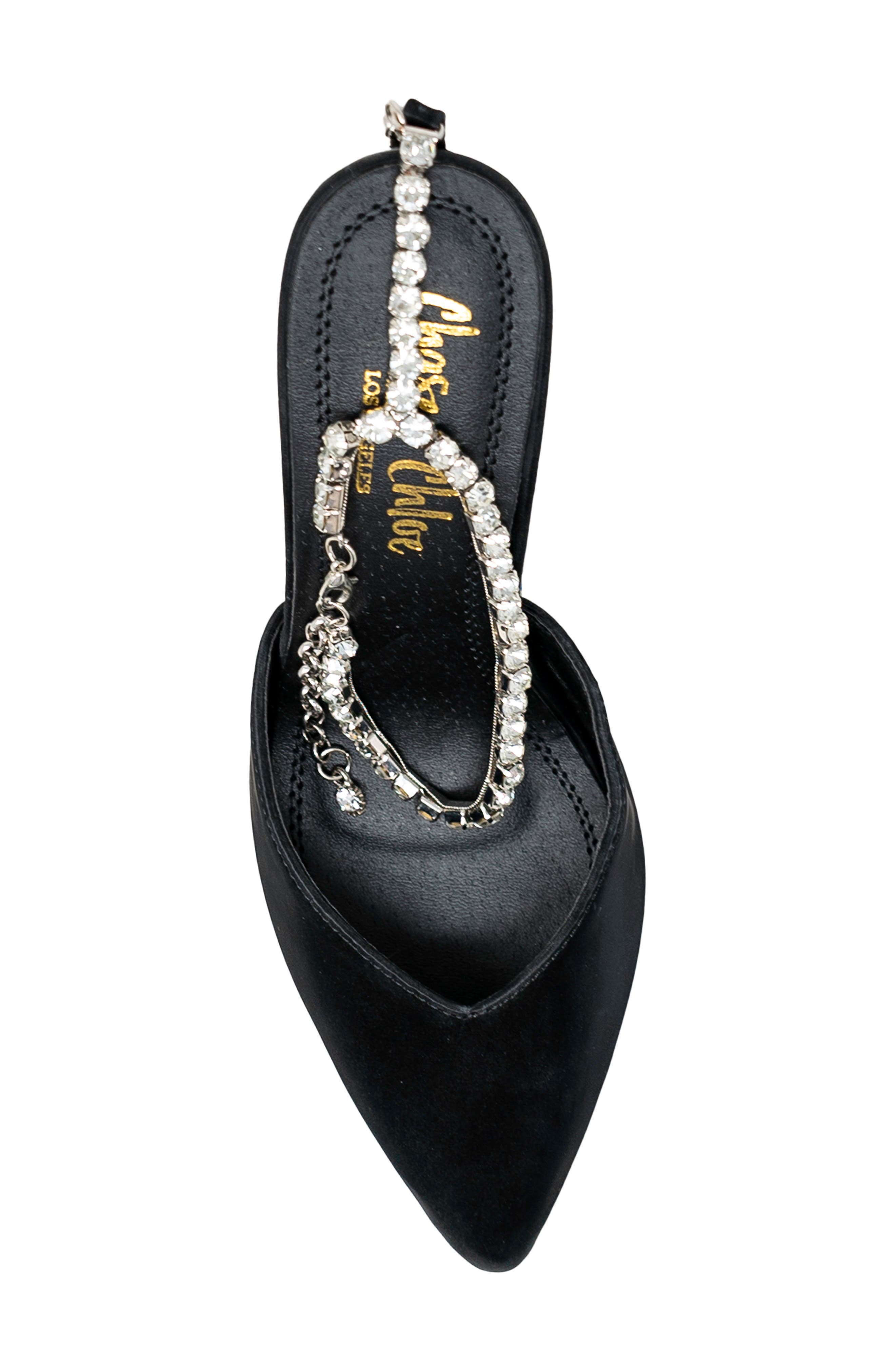 CHASE AND CHLOE Halston Rhinestone Ankle Strap Pump (Women) | Nordstromrack