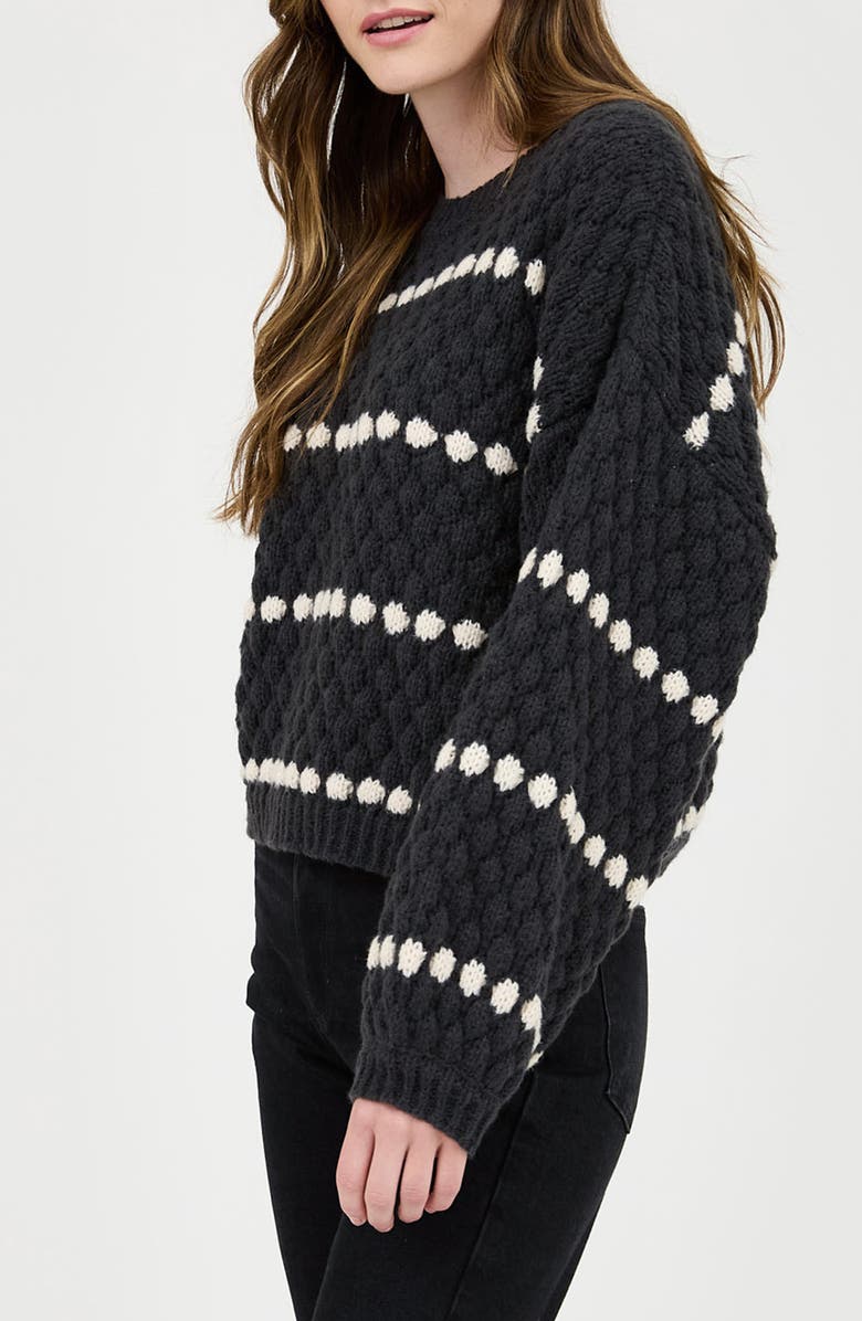 Blu Pepper Stripe Balloon Sleeve Crop Sweater | Nordstromrack