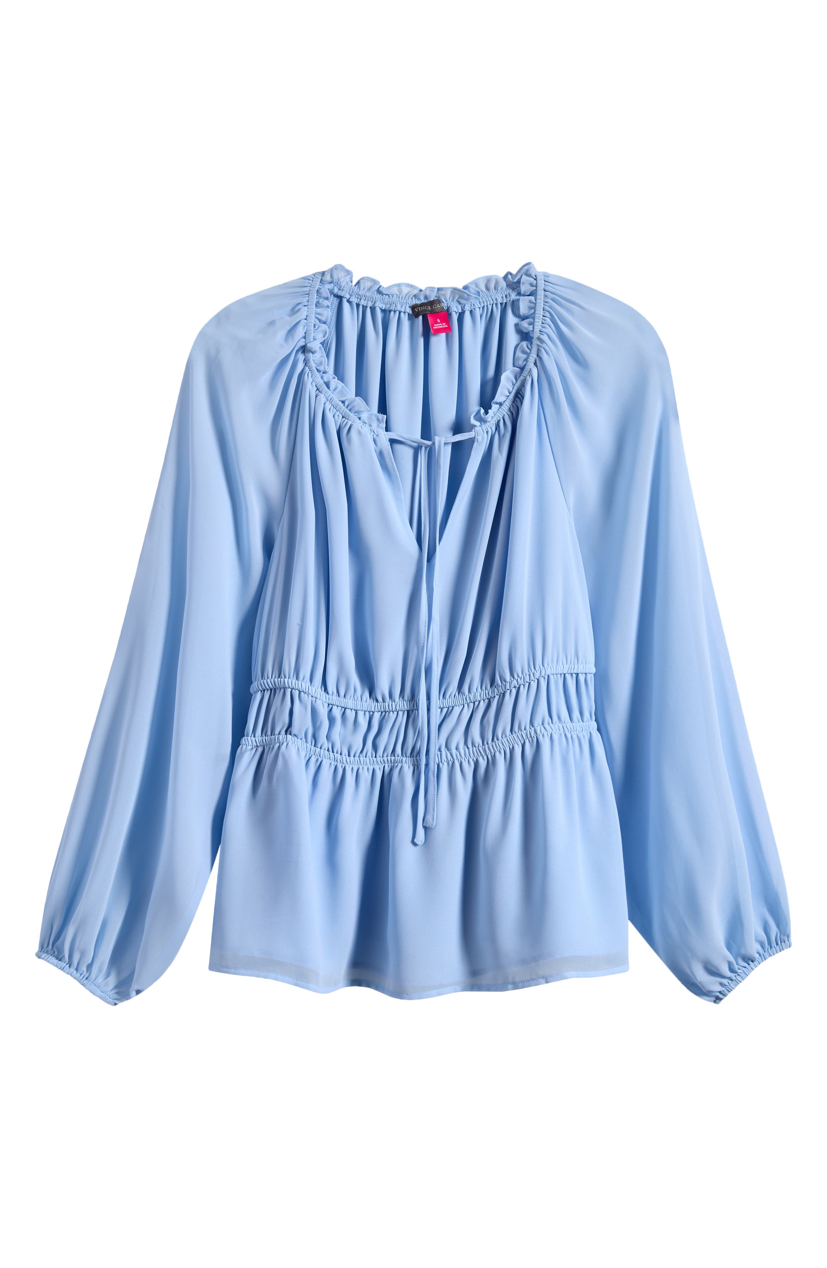 Semi Sheer Long Sleeve Peplum Top (Women) | Nordstromrack
