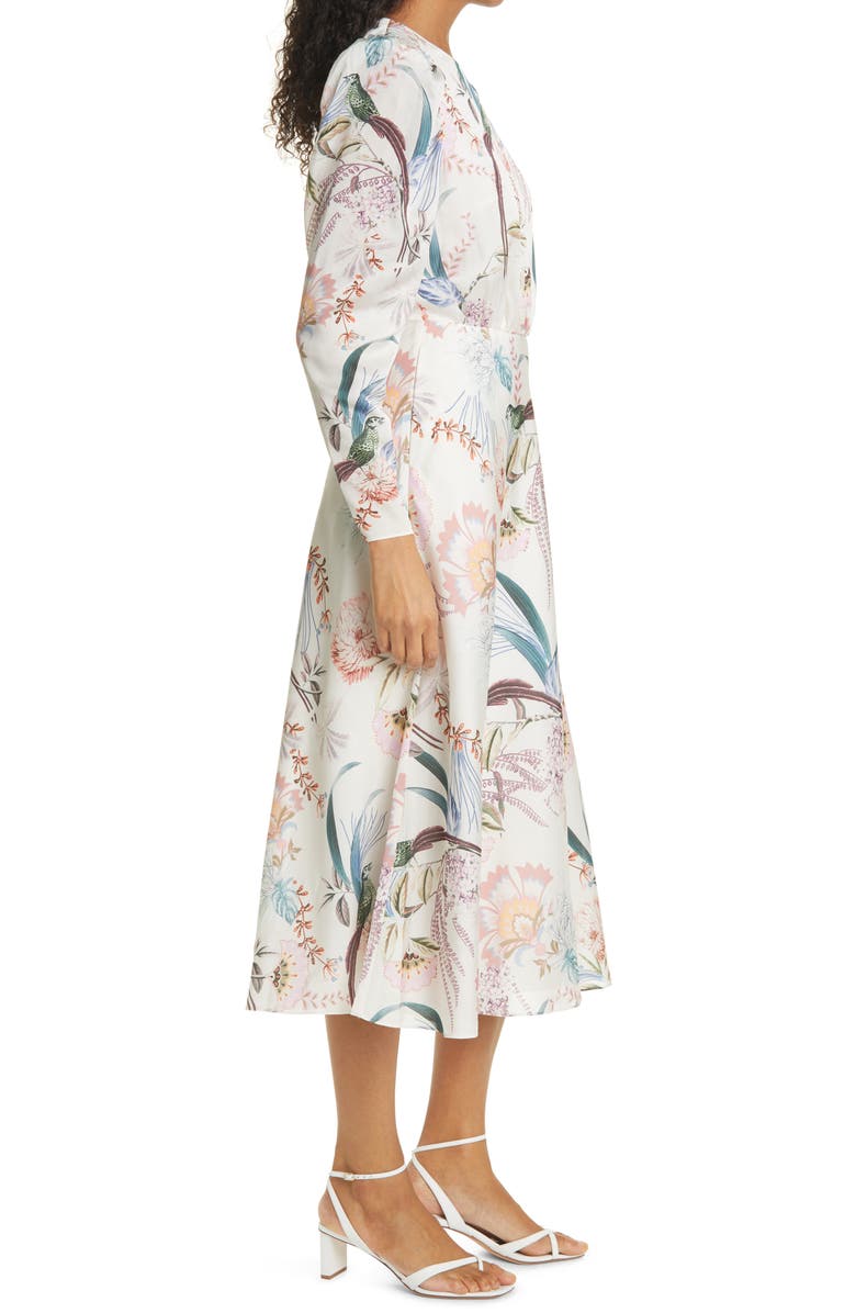 Ted Baker London Decadence Floral Print Long Sleeve Midi Dress ...
