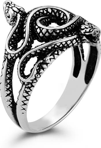 Yield of Men Sterling Silver Antiqued Snake Ring | Nordstromrack