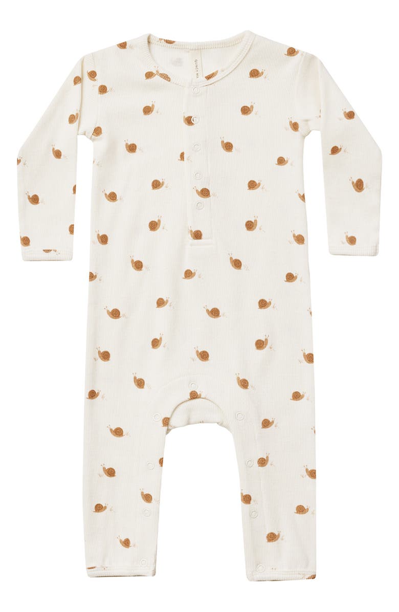 QUINCY MAE Kids' Snails Ribbed Romper | Nordstromrack